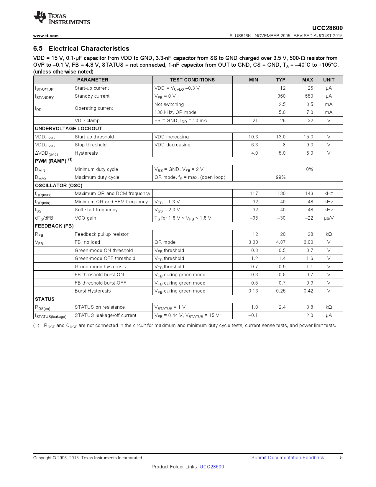 UCC28600DR_（TI(德州仪器)）UCC28600DR中文资料_价格_PDF手册-立创电子商城