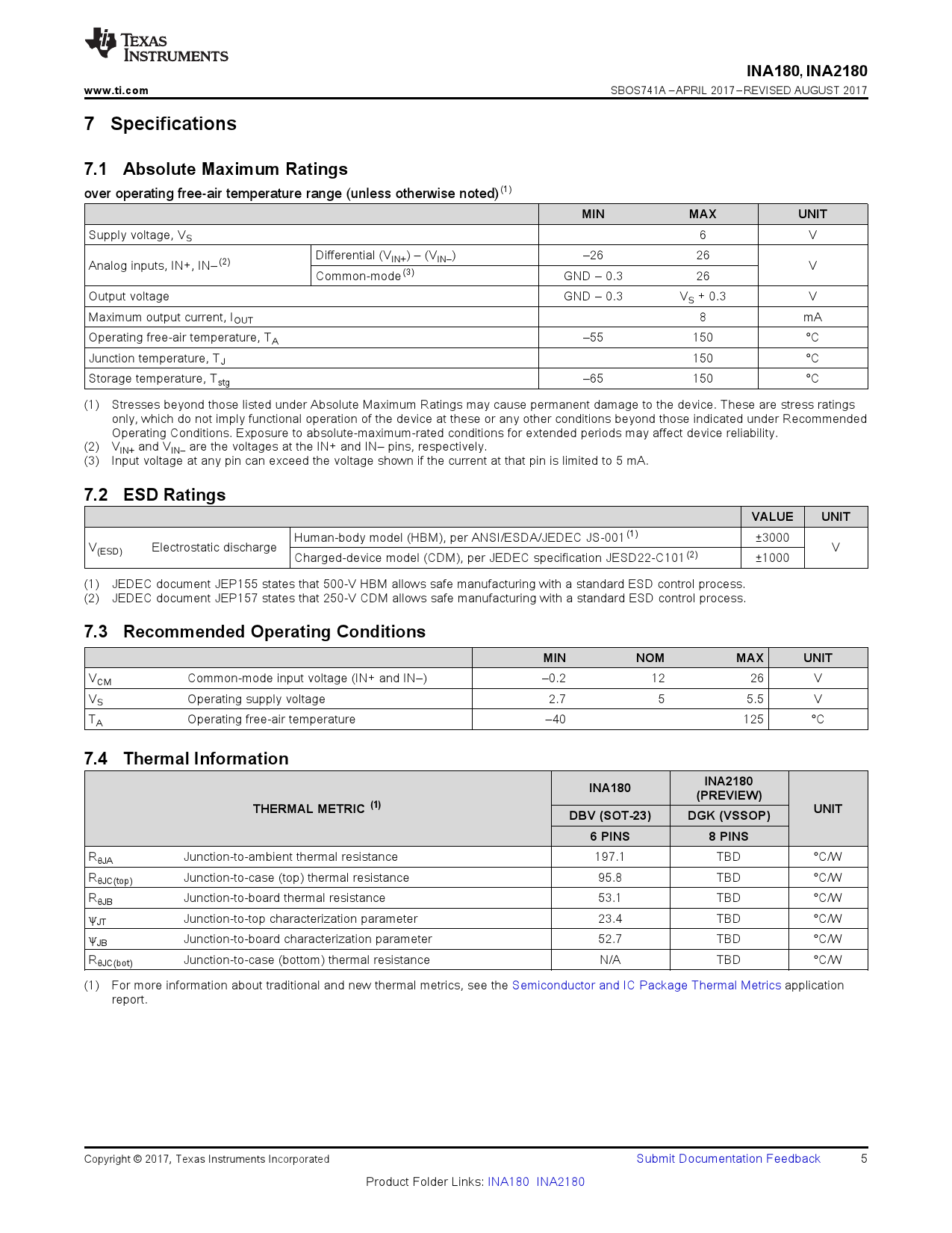 INA180A3IDBVR_（TI(德州仪器)）INA180A3IDBVR中文资料_价格_PDF手册-立创电子商城