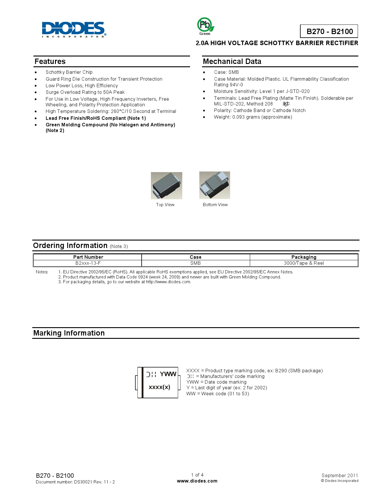 B2100-13-F_（DIODES(美台)）B2100-13-F中文资料_价格_PDF手册-立创电子商城
