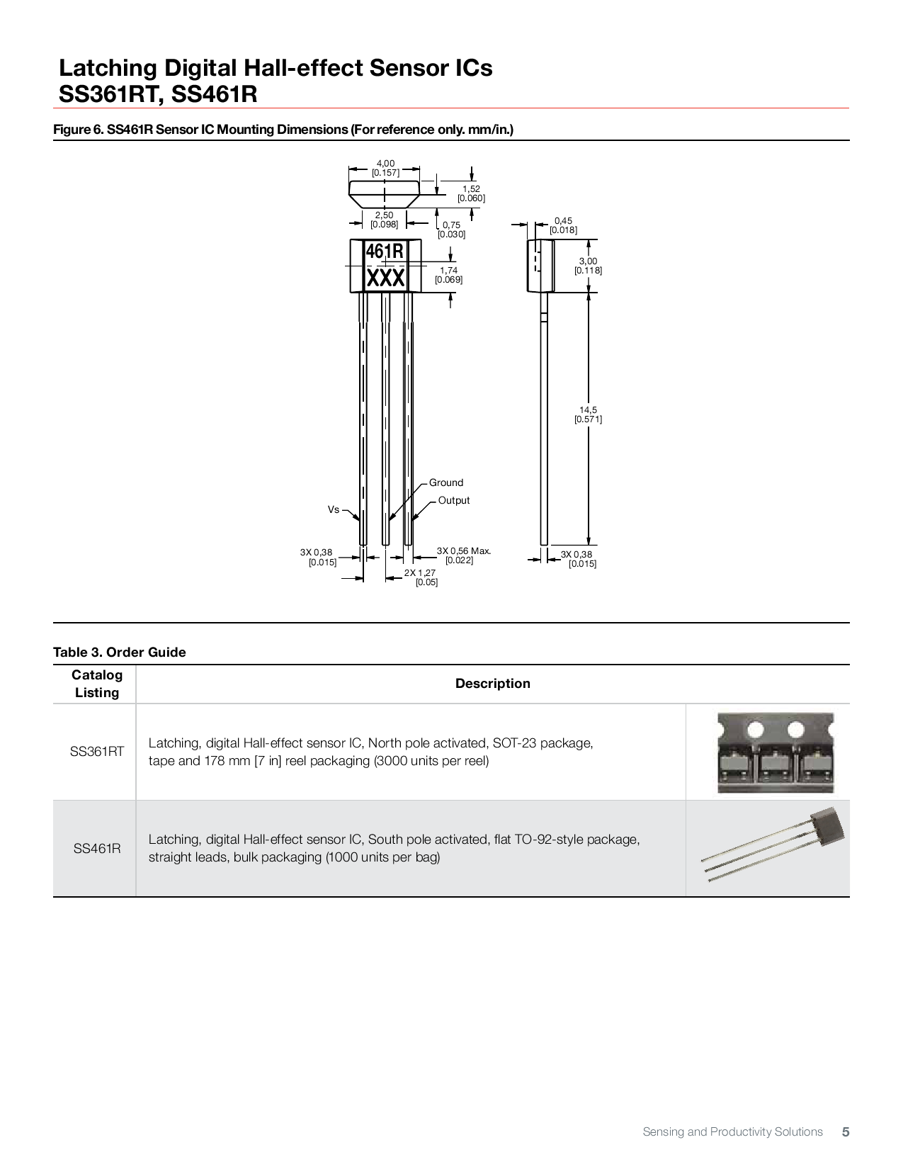 SS461R_（Honeywell(霍尼韦尔)）SS461R中文资料_价格_PDF手册-立创电子商城