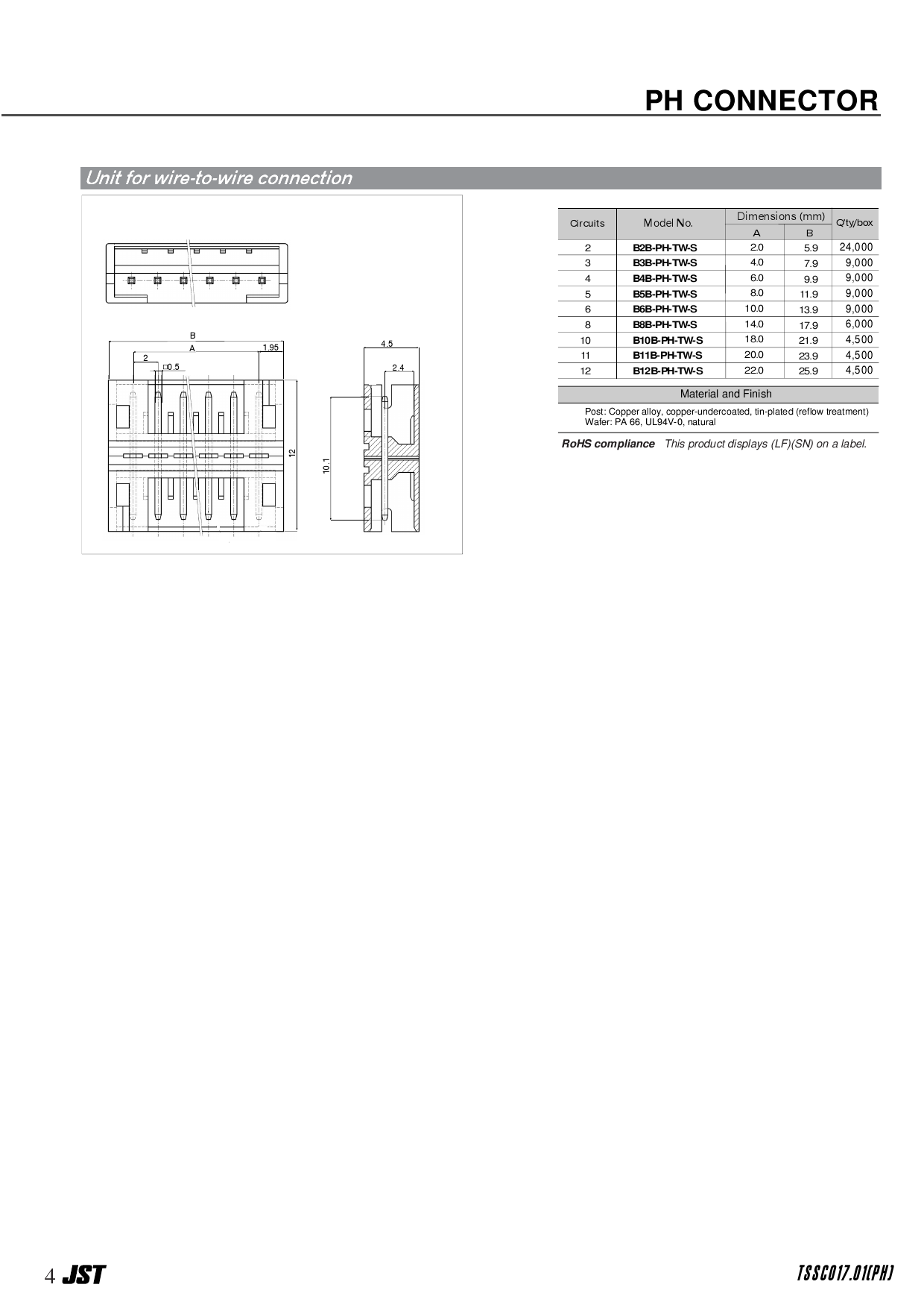 B4B-PH-K-S(LF)(SN)_（JST）B4B-PH-K-S(LF)(SN)中文资料_价格_PDF手册-立创电子商城