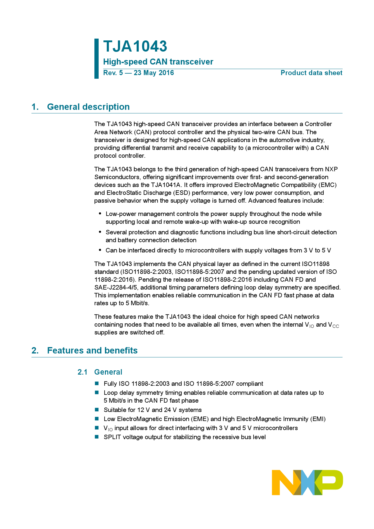 TJA1043T/1J_（NXP(恩智浦)）TJA1043T/1J中文资料_价格_PDF手册-立创电子商城