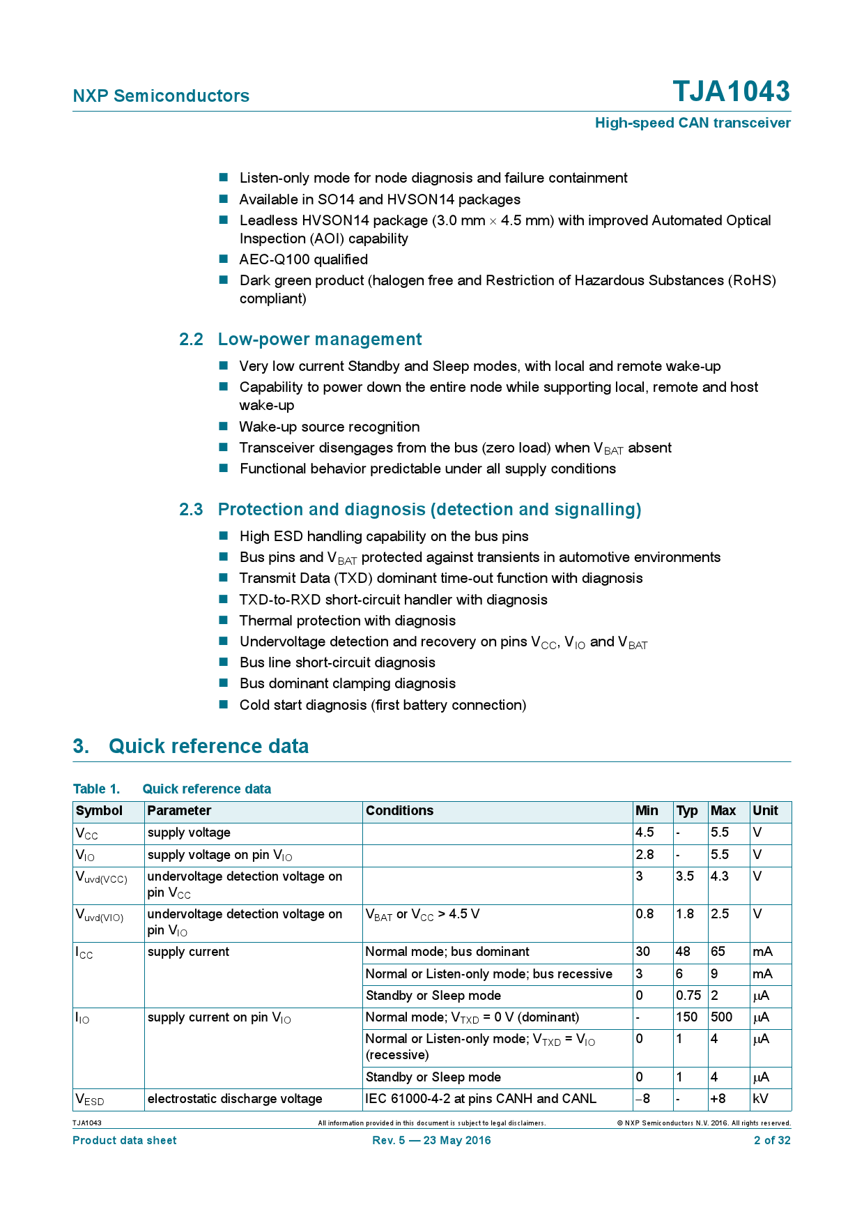 TJA1043T/1J_（NXP(恩智浦)）TJA1043T/1J中文资料_价格_PDF手册-立创电子商城