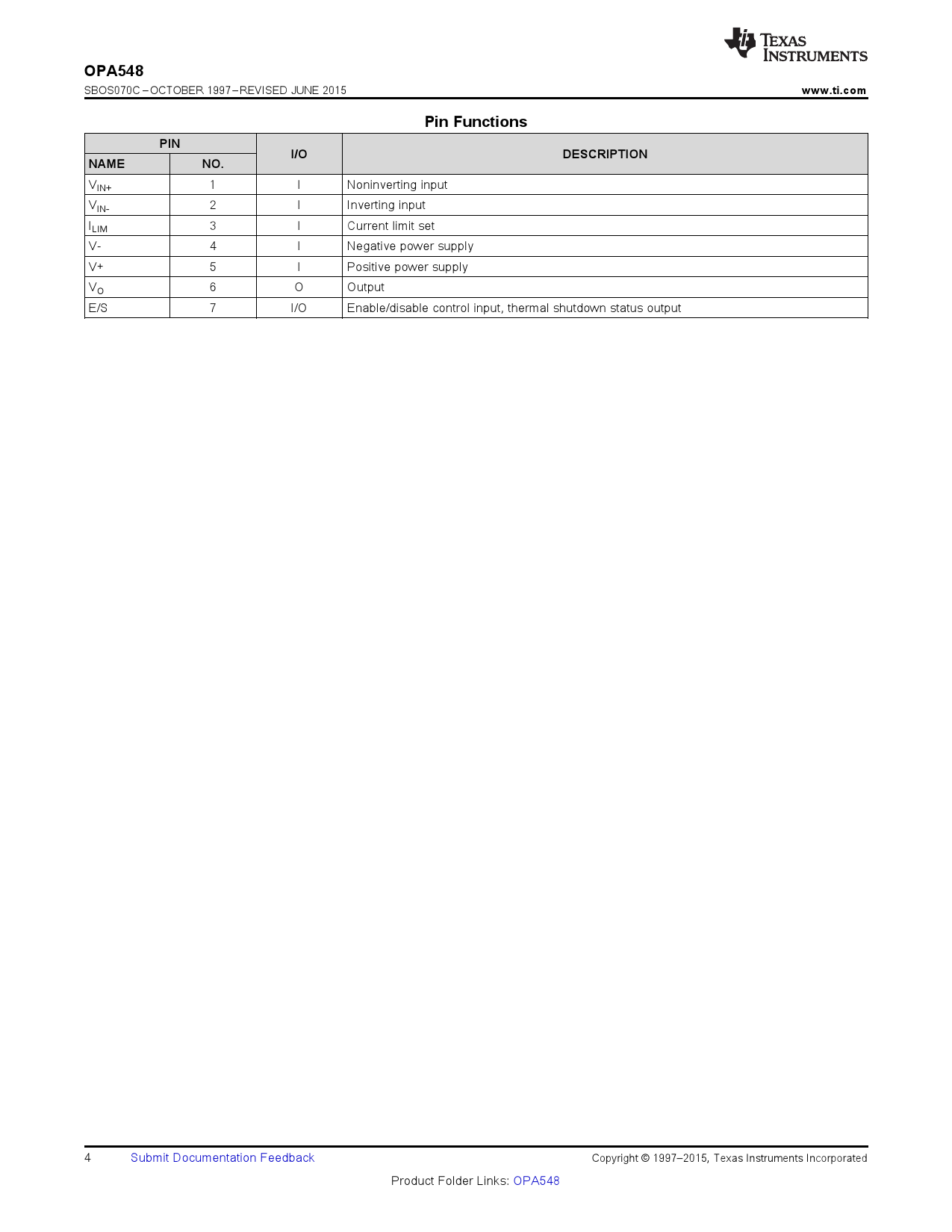 OPA548T_（TI(德州仪器)）OPA548T中文资料_价格_PDF手册-立创电子商城