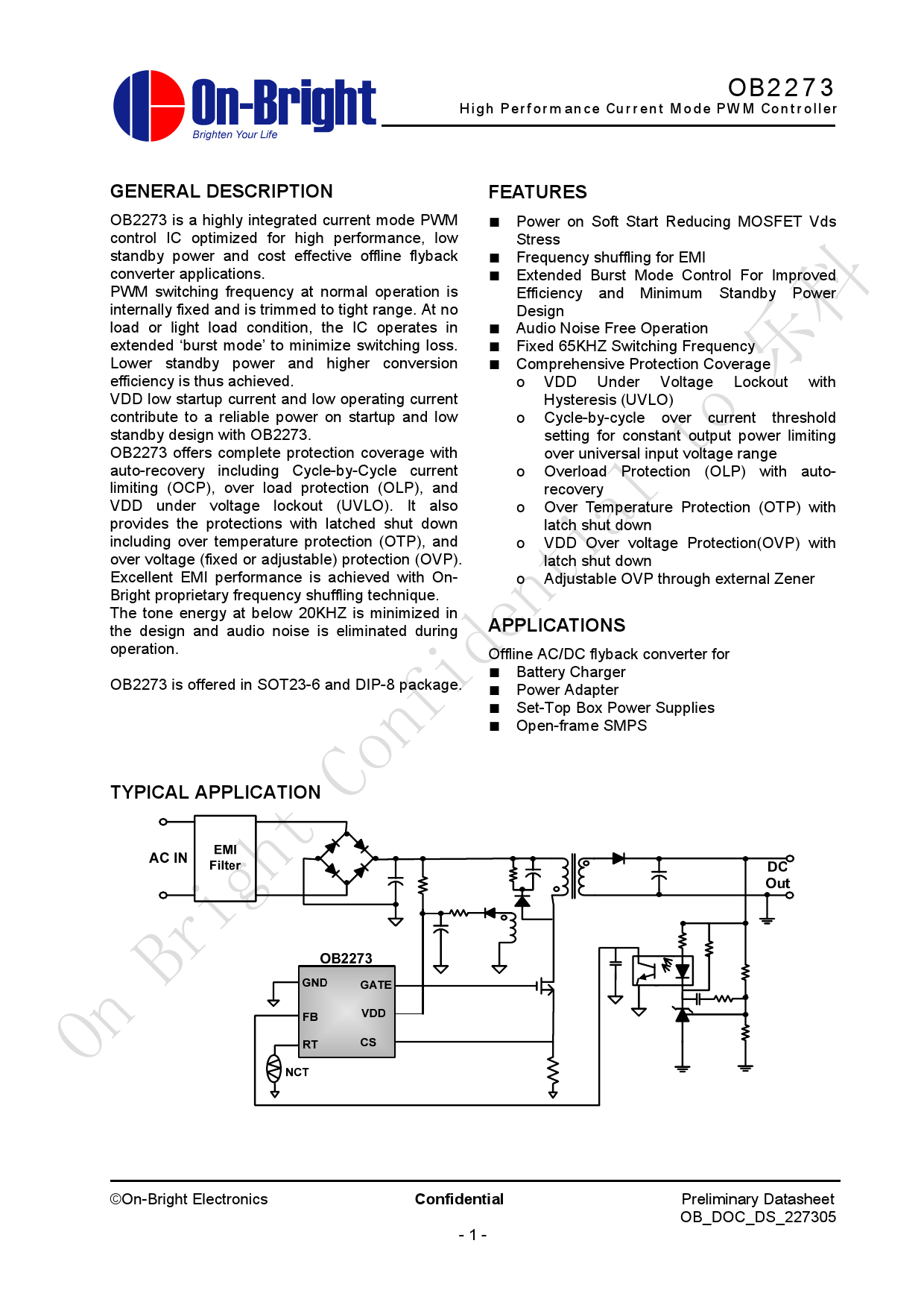 OB2273MP_（OB(昂宝)）OB2273MP中文资料_价格_PDF手册-立创电子商城