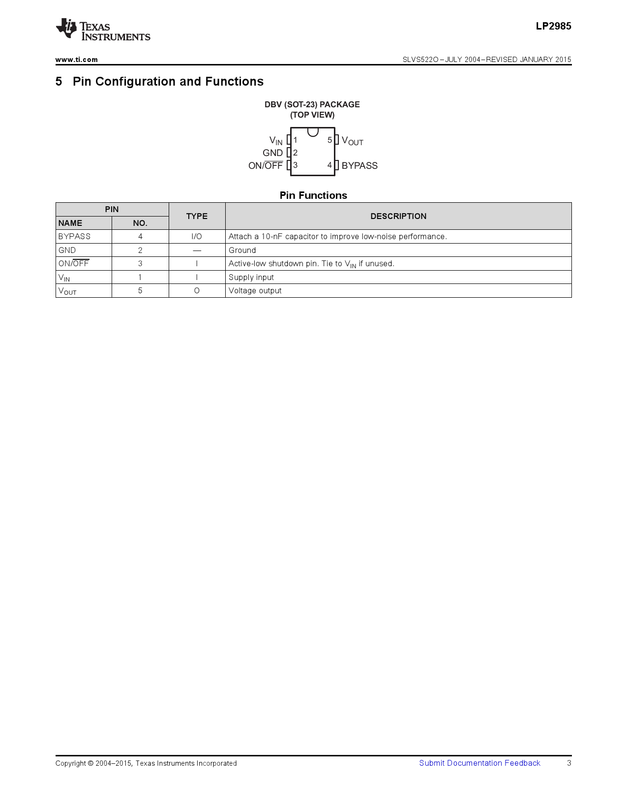 LP2985A-50DBVR_（TI(德州仪器)）LP2985A-50DBVR中文资料_价格_PDF手册-立创电子商城