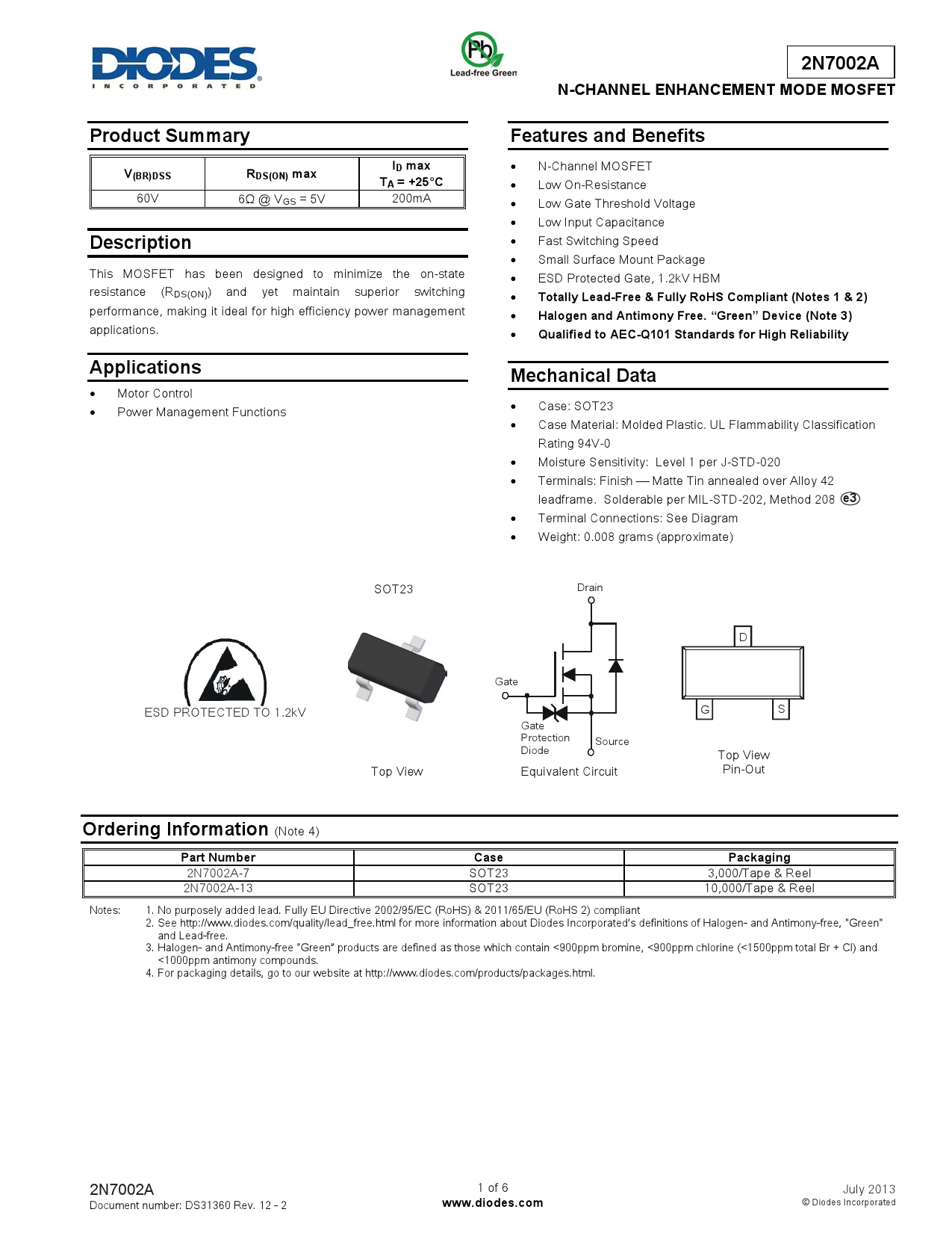 2N7002A-7_（DIODES(美台)）2N7002A-7中文资料_价格_PDF手册-立创电子商城