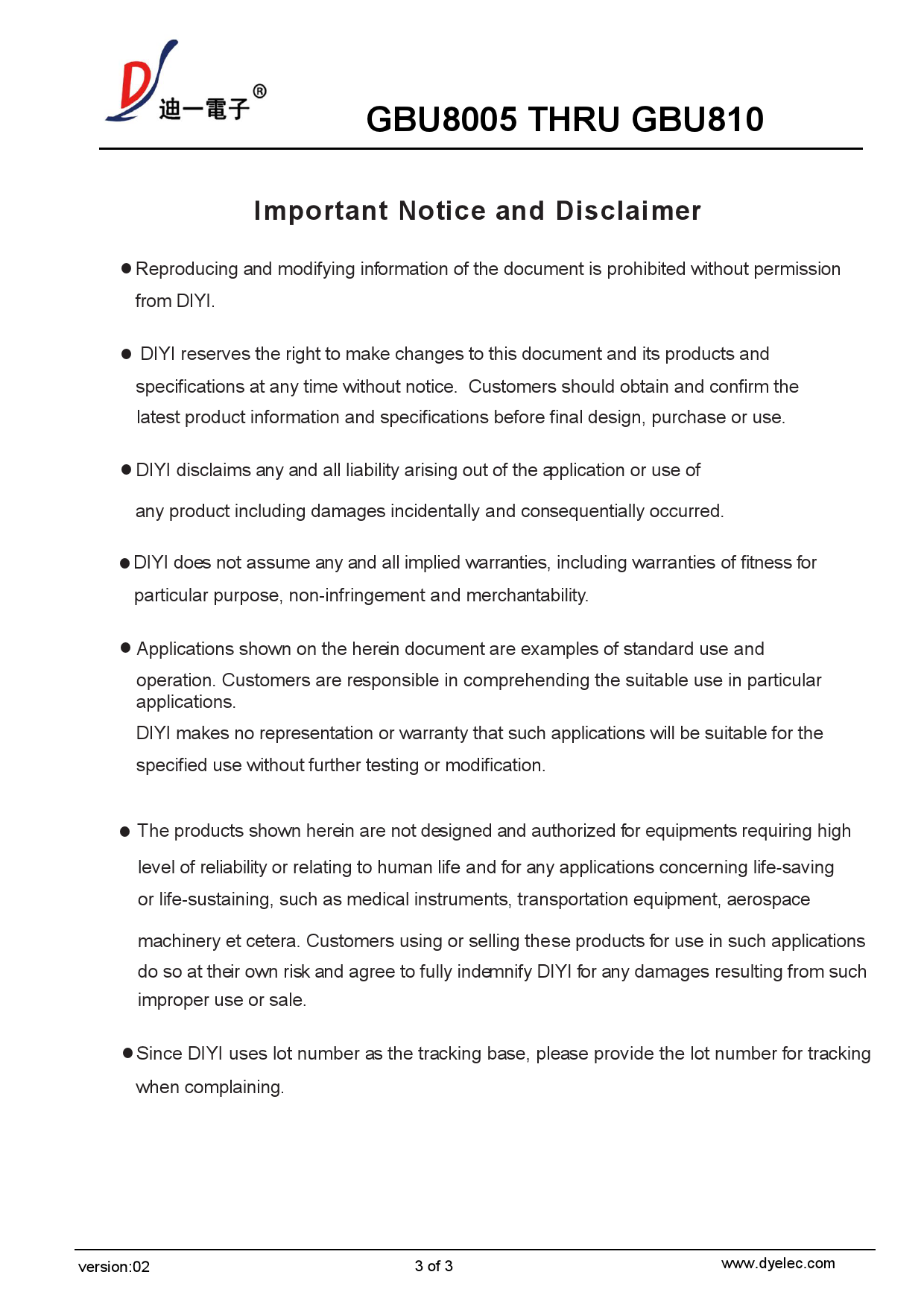 GBU810_（迪一）GBU810中文资料_价格_PDF手册-立创电子商城