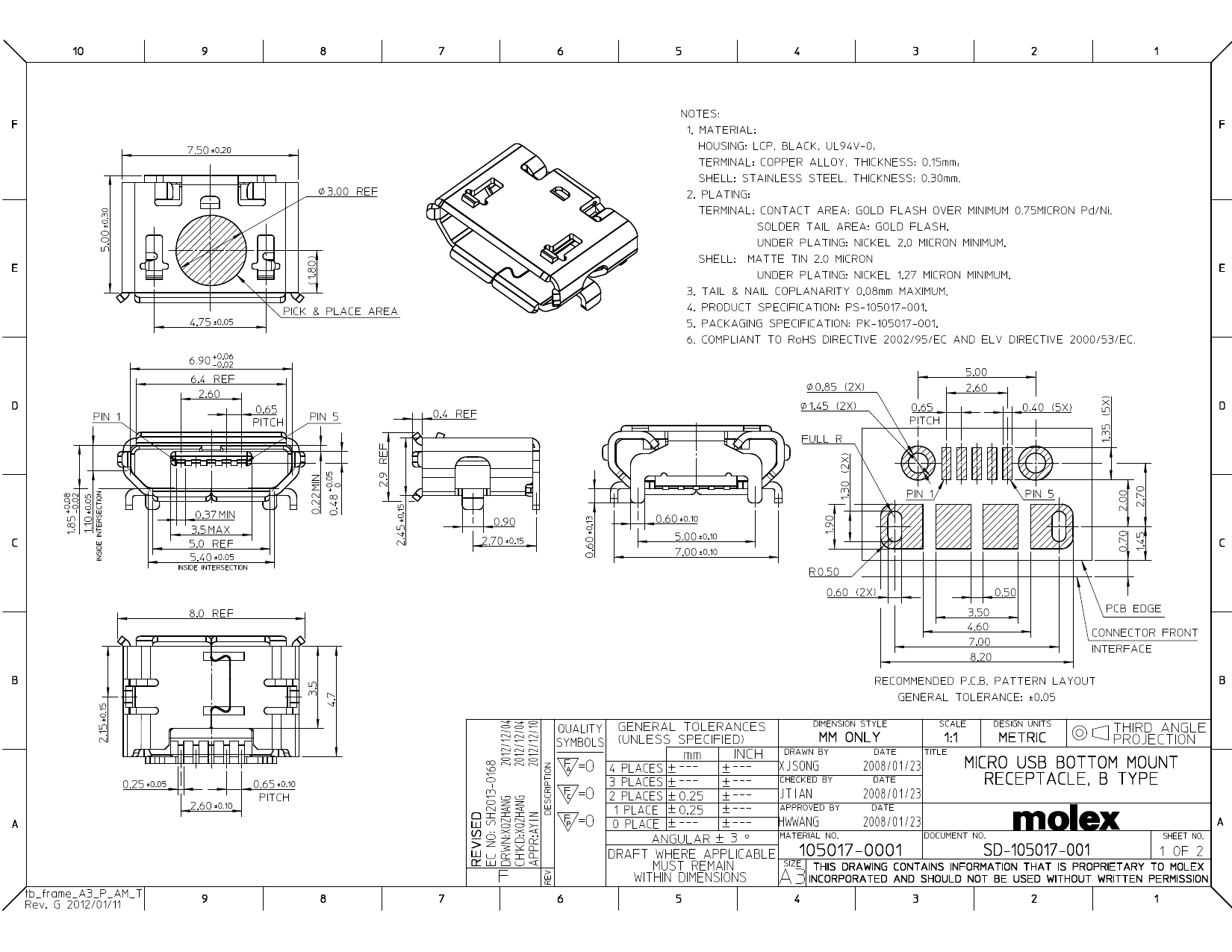 1050170001_（MOLEX）1050170001中文资料_价格_PDF手册-立创电子商城