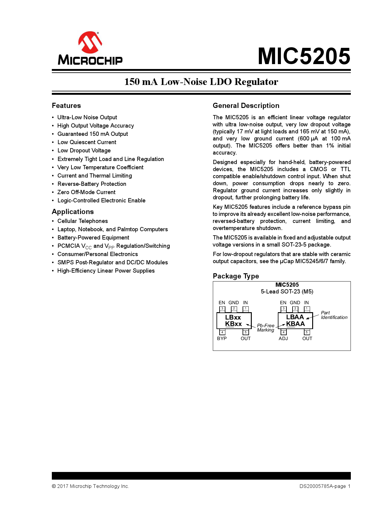 MIC5205-2.7YM5-TR_（MICROCHIP(美国微芯)）MIC5205-2.7YM5-TR中文资料_价格_PDF手册-立创电子商城