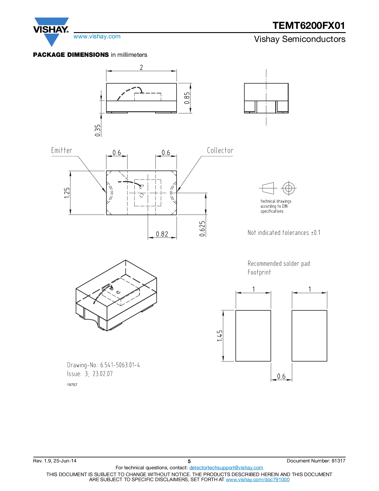 TEMT6200FX01_（VISHAY(威世)）TEMT6200FX01中文资料_价格_PDF手册-立创电子商城
