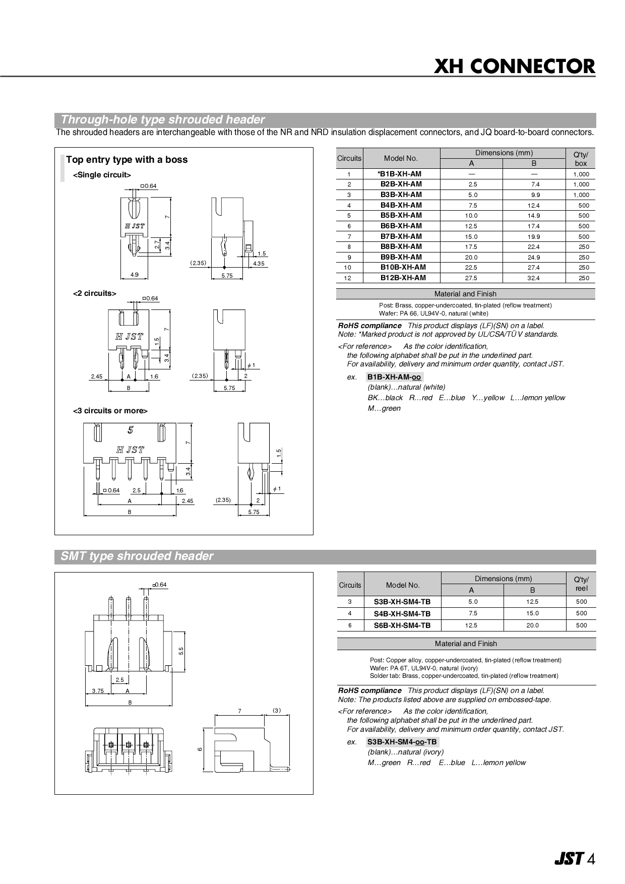 XHP-4_（JST）XHP-4中文资料_价格_PDF手册-立创电子商城