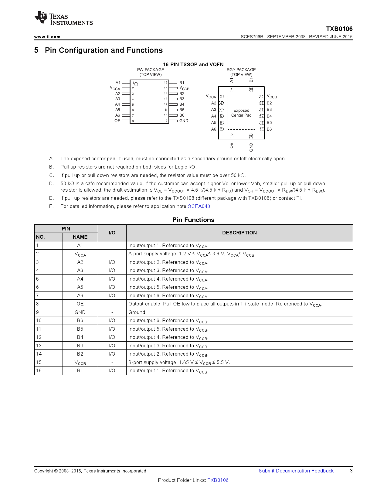 TXB0106PWR_（TI(德州仪器)）TXB0106PWR中文资料_价格_PDF手册-立创电子商城