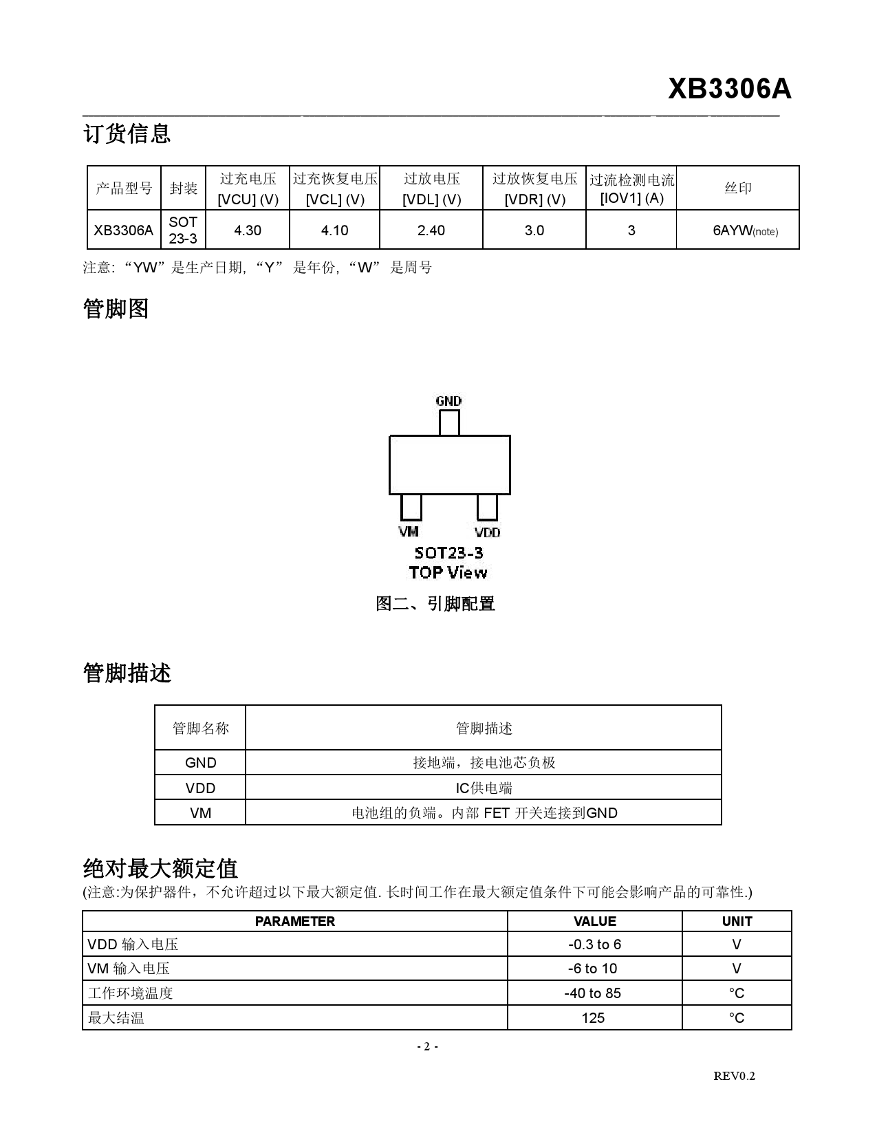 XB3306A_（xysemi(赛芯微)）XB3306A中文资料_价格_PDF手册-立创电子商城