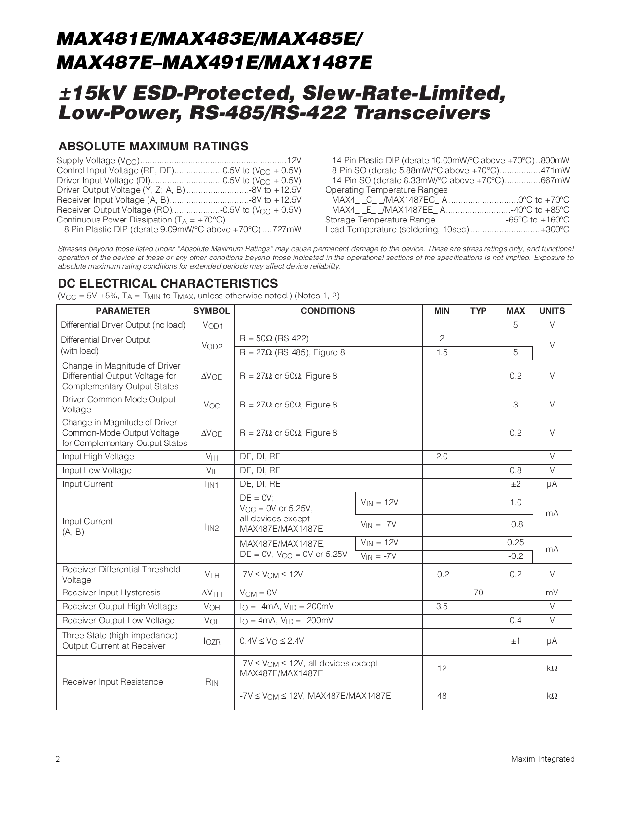 MAX487EESA+T_（MAXIM(美信)）MAX487EESA+T中文资料_价格_PDF手册-立创电子商城
