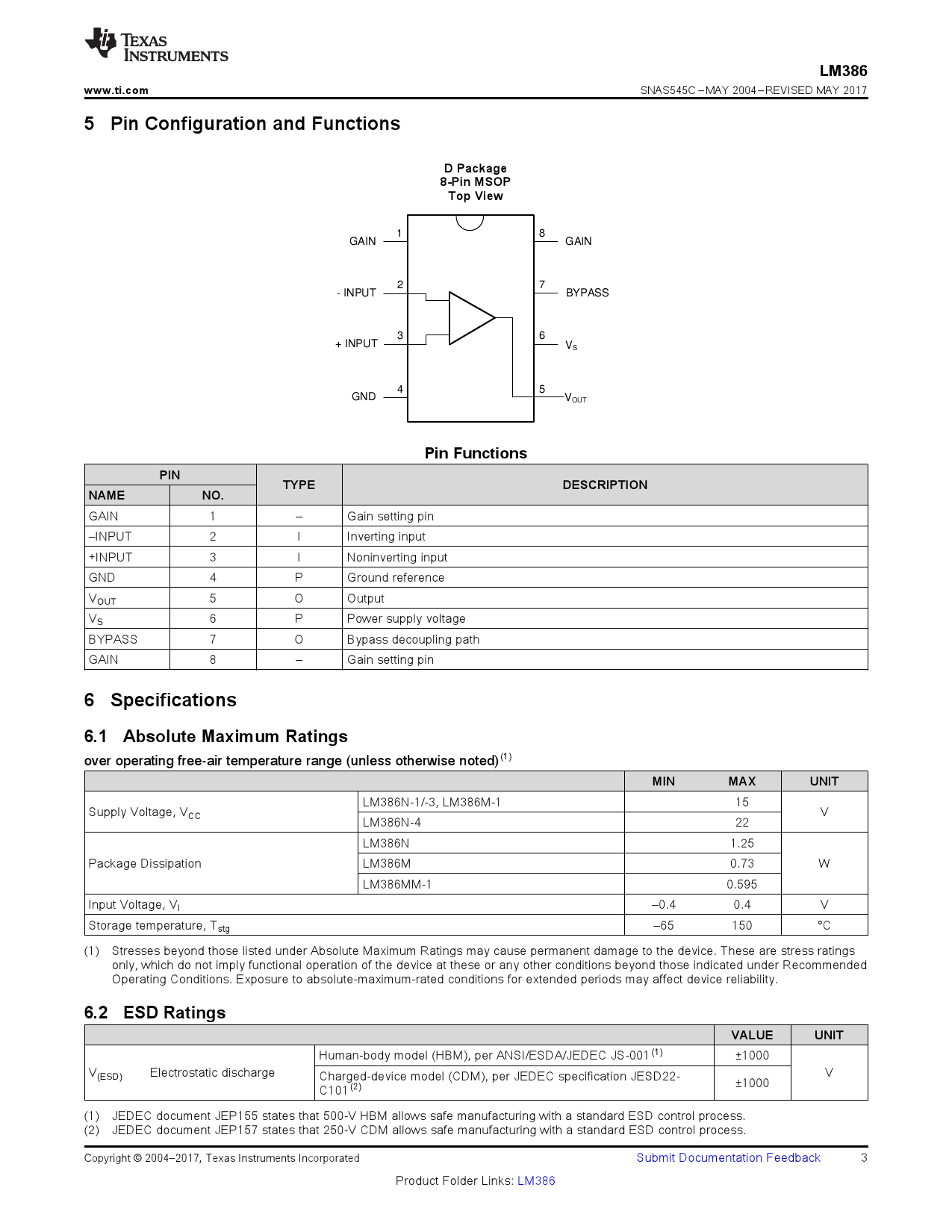 LM386MX-1/NOPB_（TI(德州仪器)）LM386MX-1/NOPB中文资料_价格_PDF手册-立创电子商城