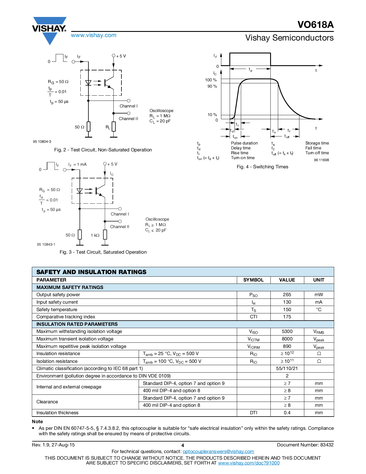 VO618A-3_（VISHAY(威世)）VO618A-3中文资料_价格_PDF手册-立创电子商城