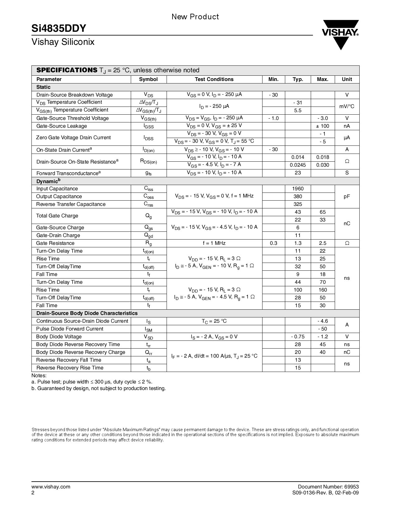 SI4835DDY-T1-GE3_（VISHAY(威世)）SI4835DDY-T1-GE3中文资料_价格_PDF手册-立创电子商城