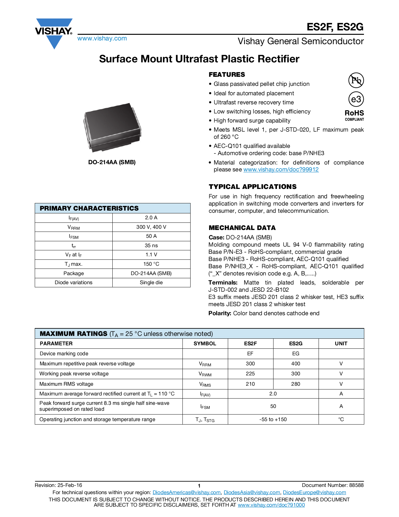ES2F-E3/52T_（VISHAY(威世)）ES2F-E3/52T中文资料_价格_PDF手册-立创电子商城