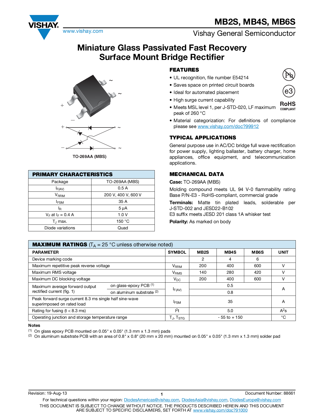 MB4S-E3/80_（VISHAY(威世)）MB4S-E3/80中文资料_价格_PDF手册-立创电子商城