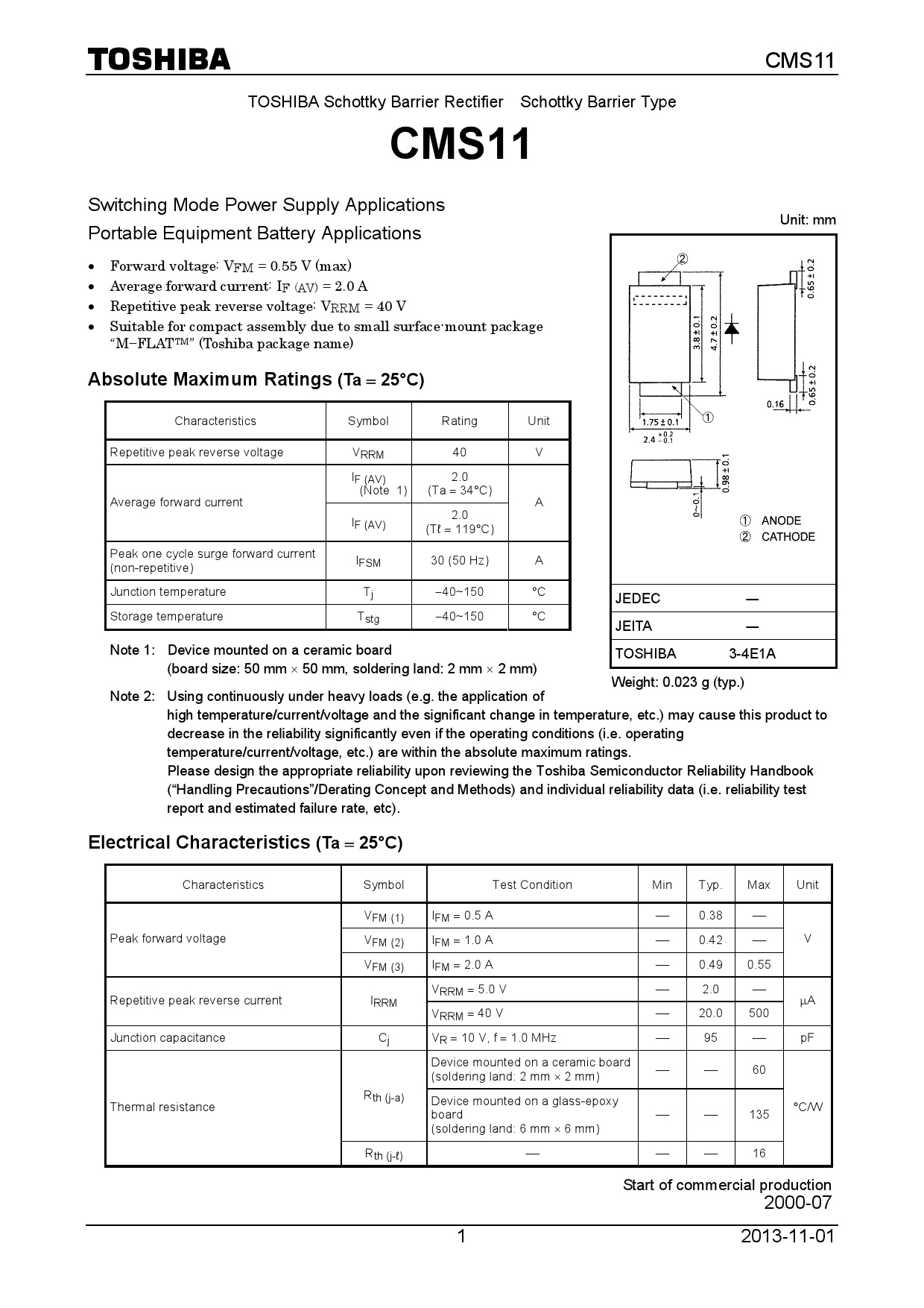 CMS11(TE12L,Q,M)_（TOSHIBA(东芝)）CMS11(TE12L,Q,M)中文资料_价格_PDF手册-立创电子商城