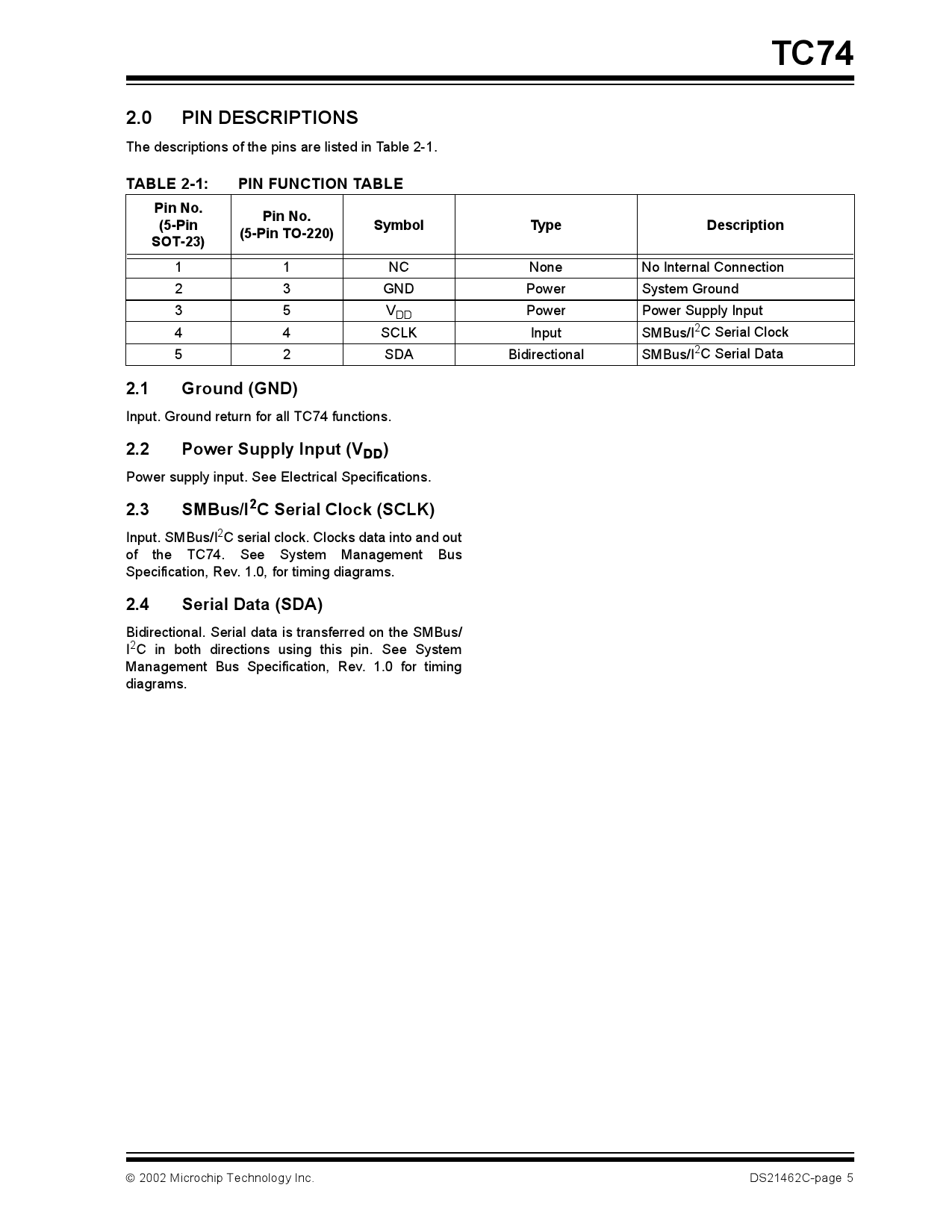 TC74A0-3.3VAT_（MICROCHIP(美国微芯)）TC74A0-3.3VAT中文资料_价格_PDF手册-立创电子商城