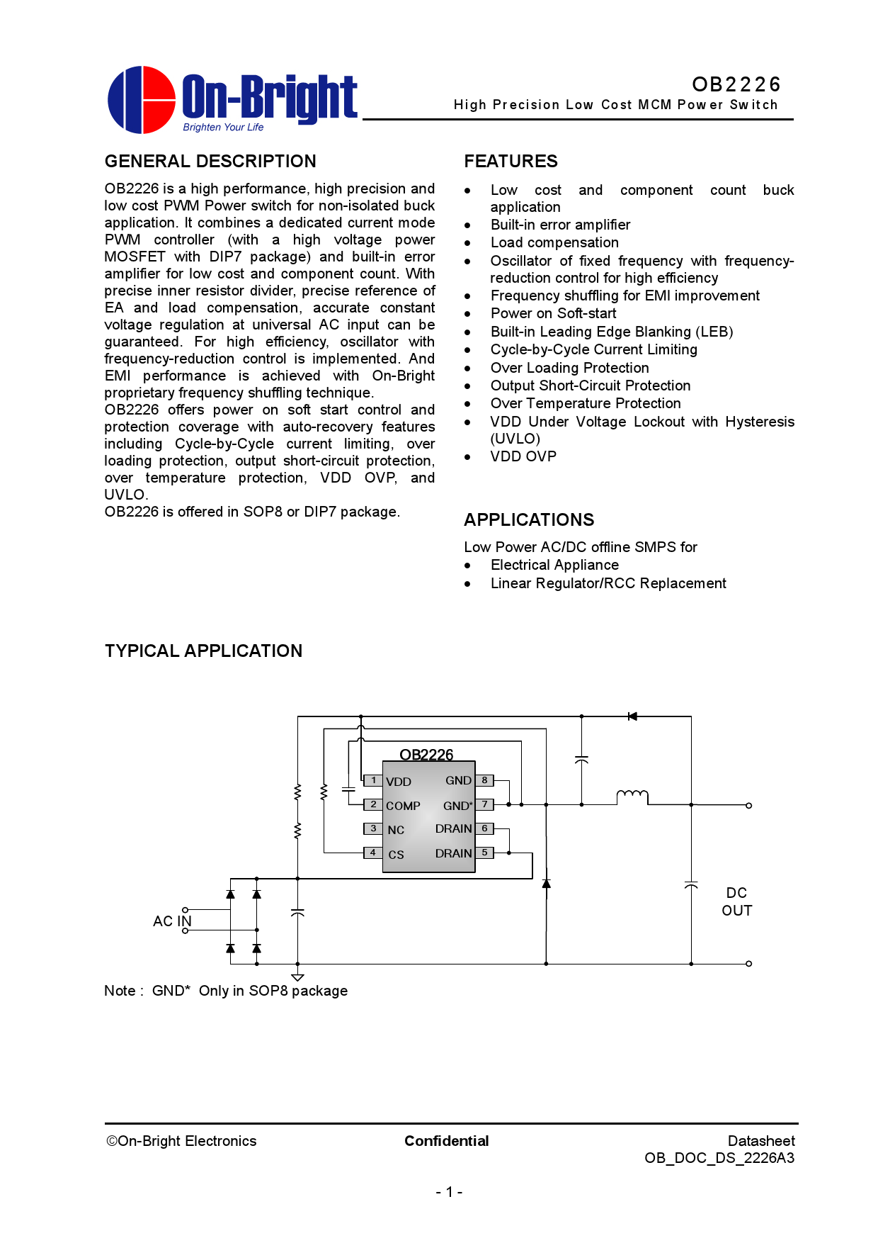 OB2226SP_（OB(昂宝)）OB2226SP中文资料_价格_PDF手册-立创电子商城