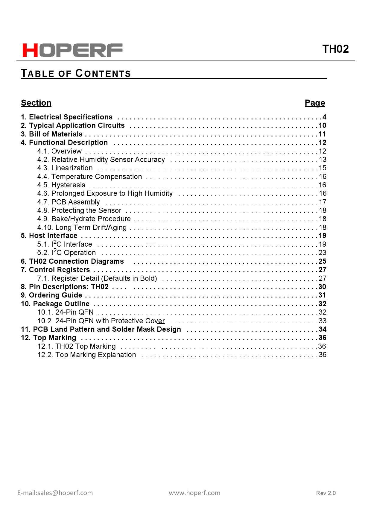 TH02 SI7005_（HOPERF(华普微电子)）TH02 SI7005中文资料_价格_PDF手册-立创电子商城