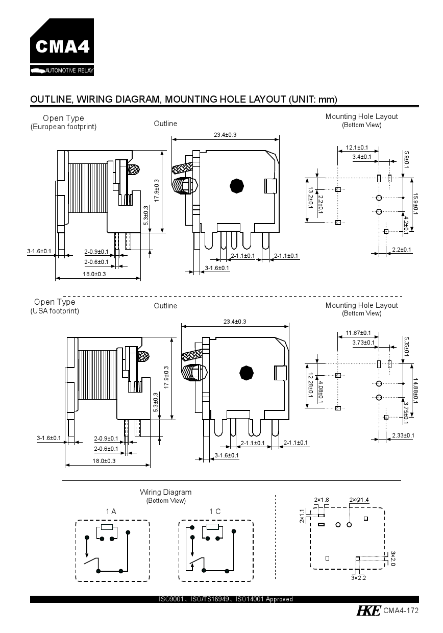 CMA4-S-DC12V-A-E_（HKE(汇港)）CMA4-S-DC12V-A-E中文资料_价格_PDF手册-立创电子商城