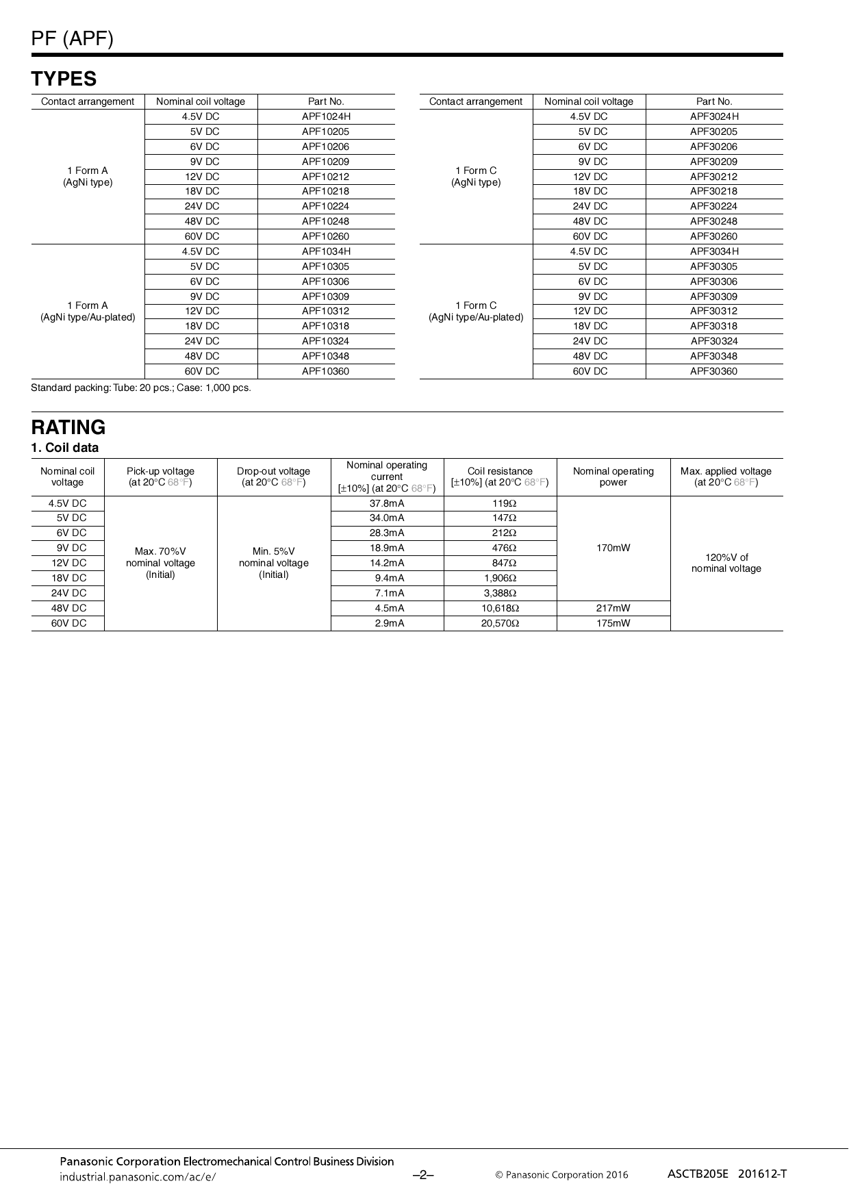 APF30212_（PANASONIC(松下)）APF30212中文资料_价格_PDF手册-立创电子商城