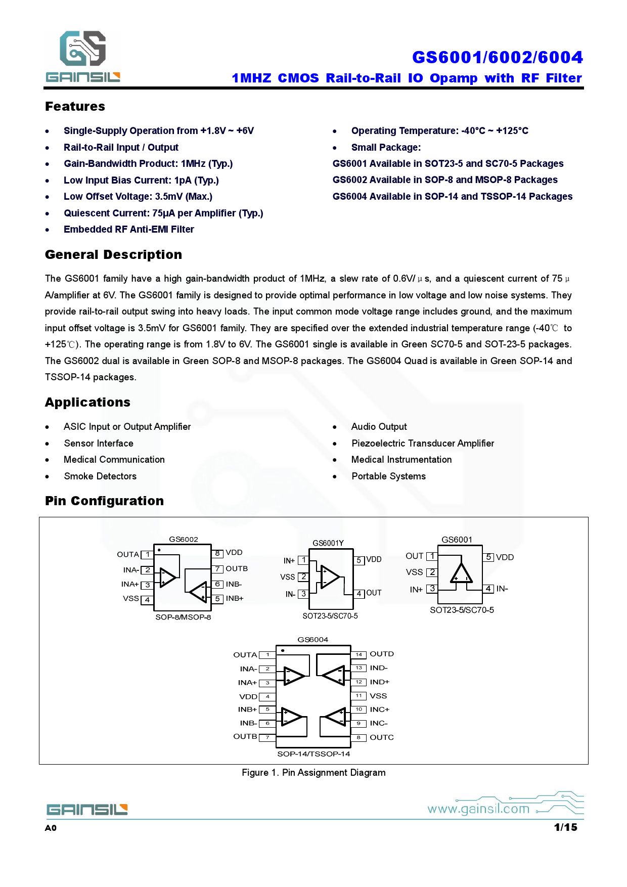 GS6001-TR_（Gainsil聚洵）GS6001-TR中文资料_价格_PDF手册-立创电子商城