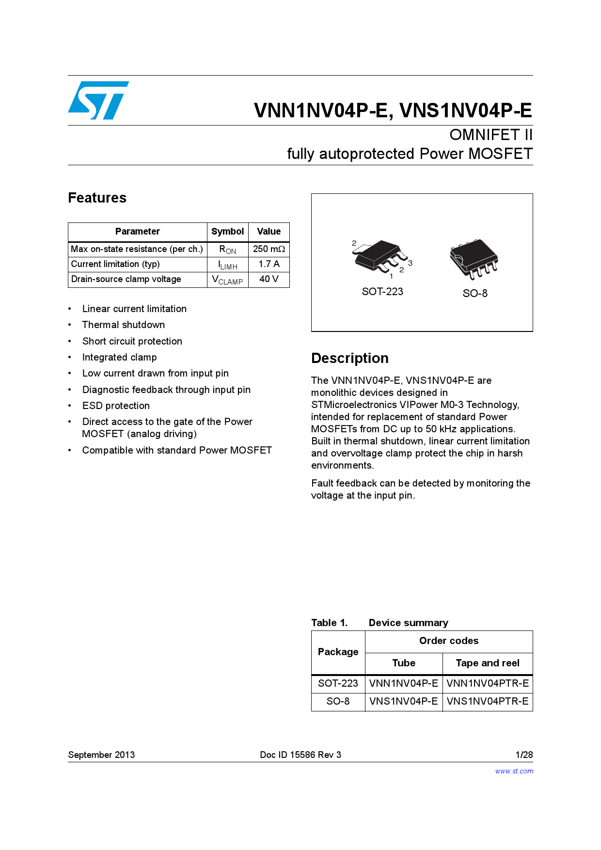 VNS1NV04PTR-E_（ST(意法半导体)）VNS1NV04PTR-E中文资料_价格_PDF手册-立创电子商城