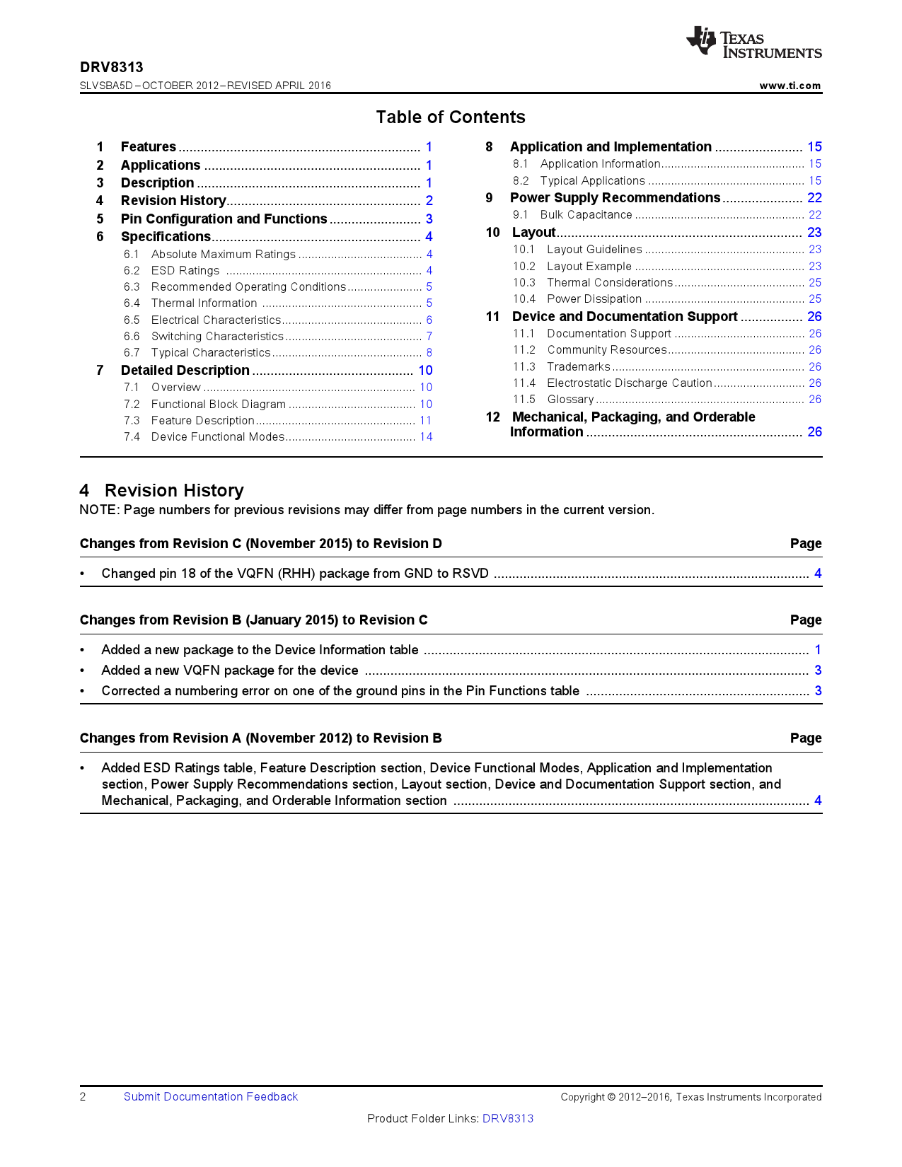 DRV8313RHHR_（TI(德州仪器)）DRV8313RHHR中文资料_价格_PDF手册-立创电子商城