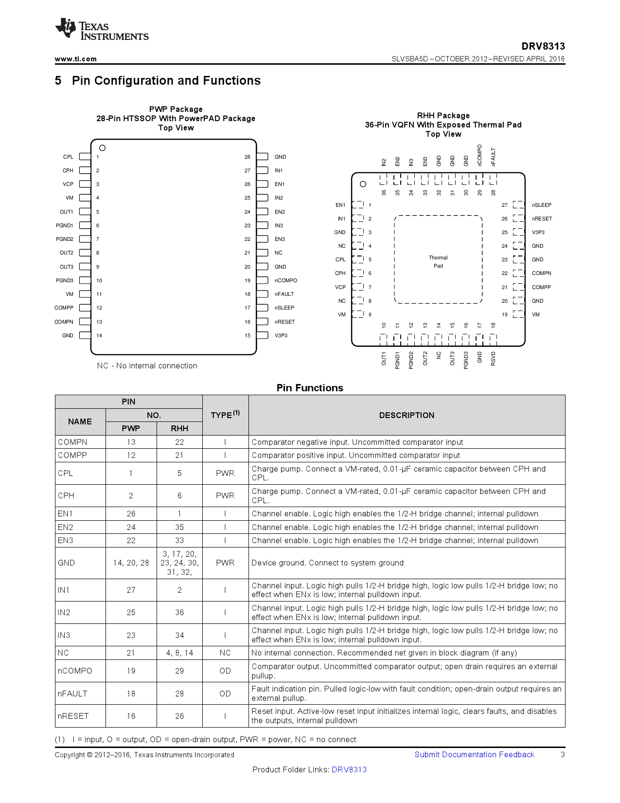 DRV8313RHHR_（TI(德州仪器)）DRV8313RHHR中文资料_价格_PDF手册-立创电子商城