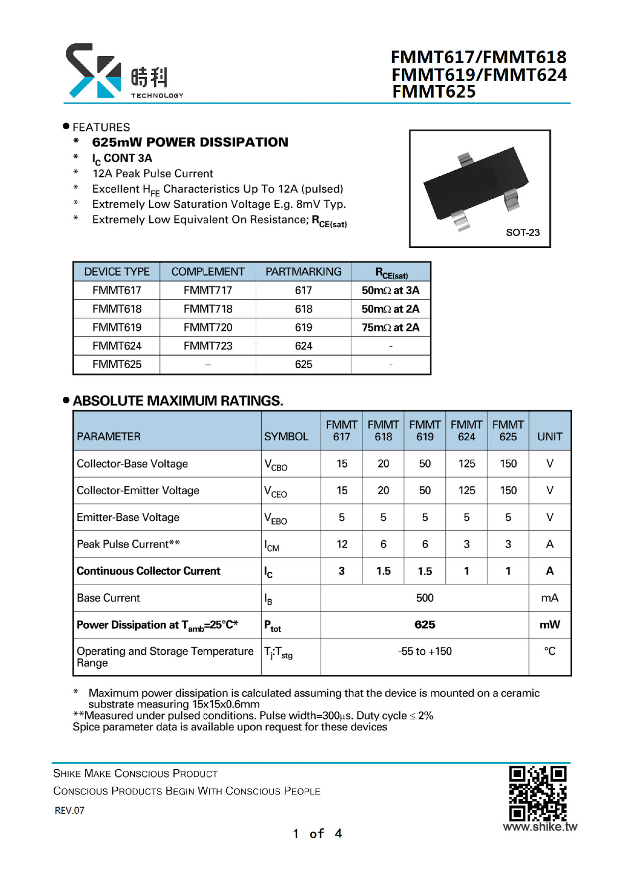 FMMT618_（SHIKUES(时科)）FMMT618中文资料_价格_PDF手册-立创电子商城