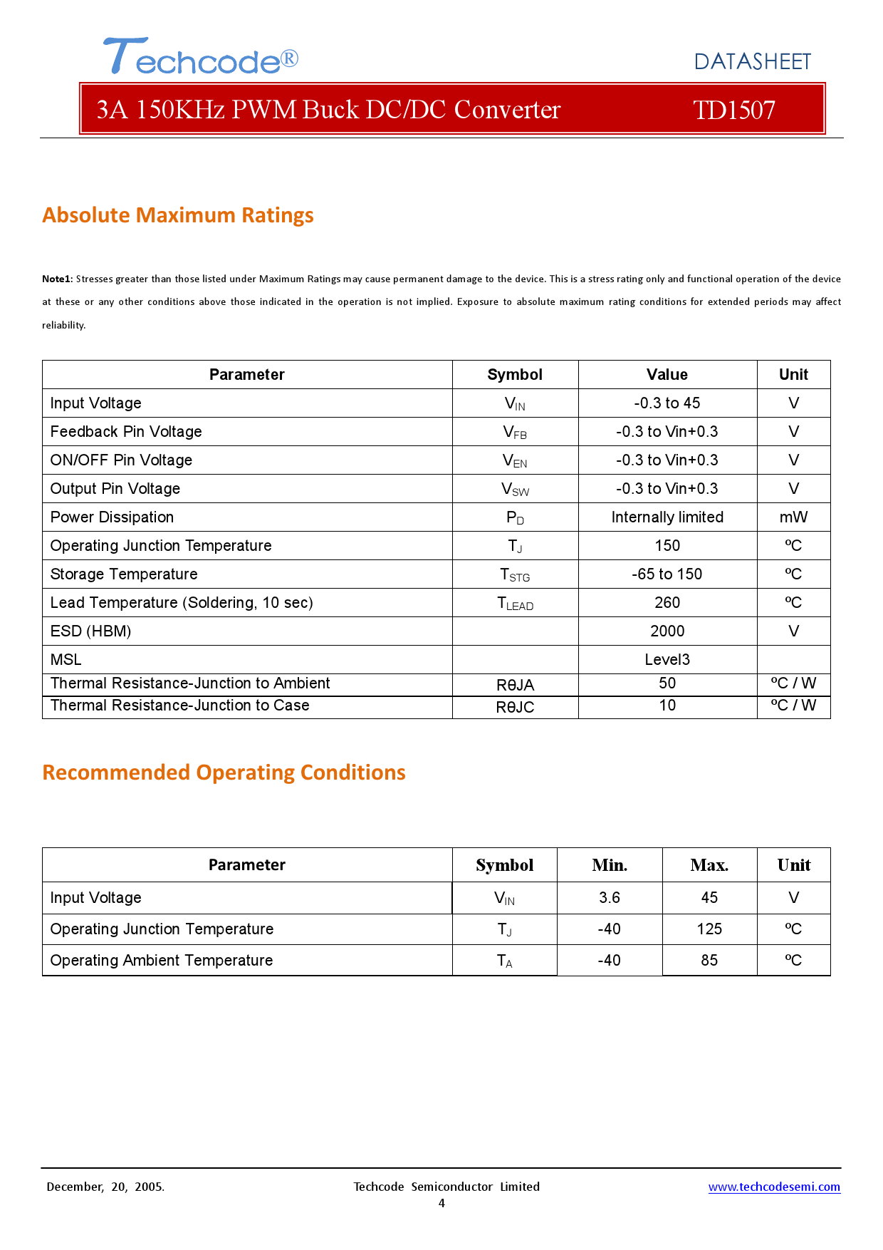 TD1507T5_（Techcode(泰德)）TD1507T5中文资料_价格_PDF手册-立创电子商城