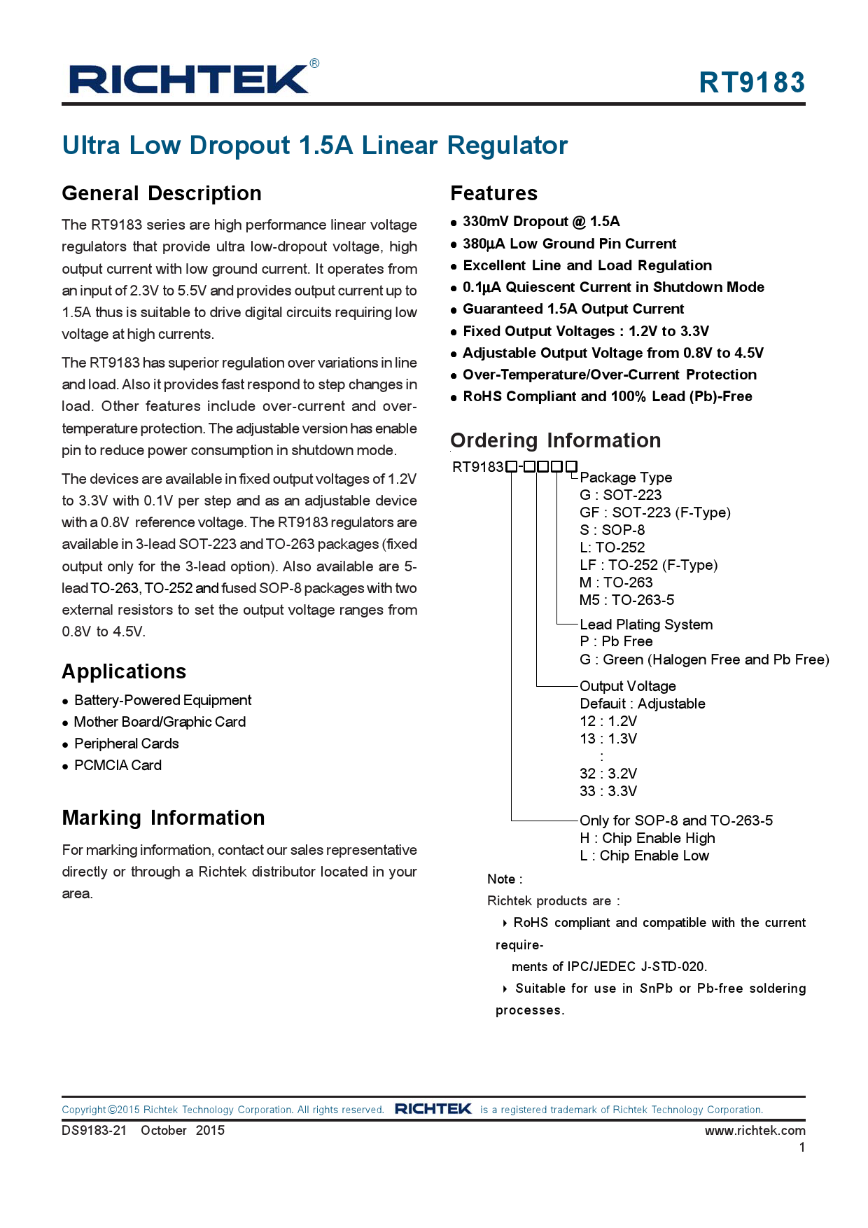 RT9183HPS_（RICHTEK(立锜)）RT9183HPS中文资料_价格_PDF手册-立创电子商城