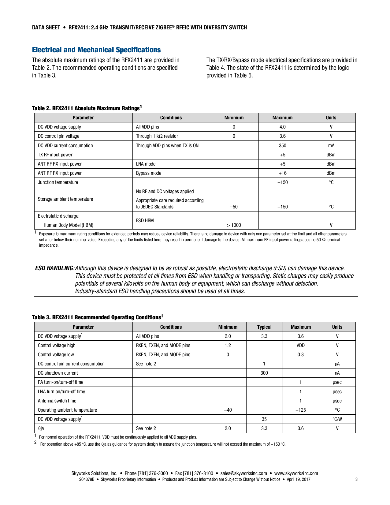 RFX2411_（SKYWORKS）RFX2411中文资料_价格_PDF手册-立创电子商城