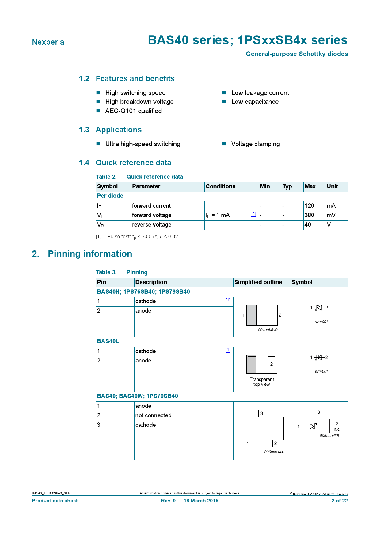 BAS40-05,215_（Nexperia(安世)）BAS40-05,215中文资料_价格_PDF手册-立创电子商城