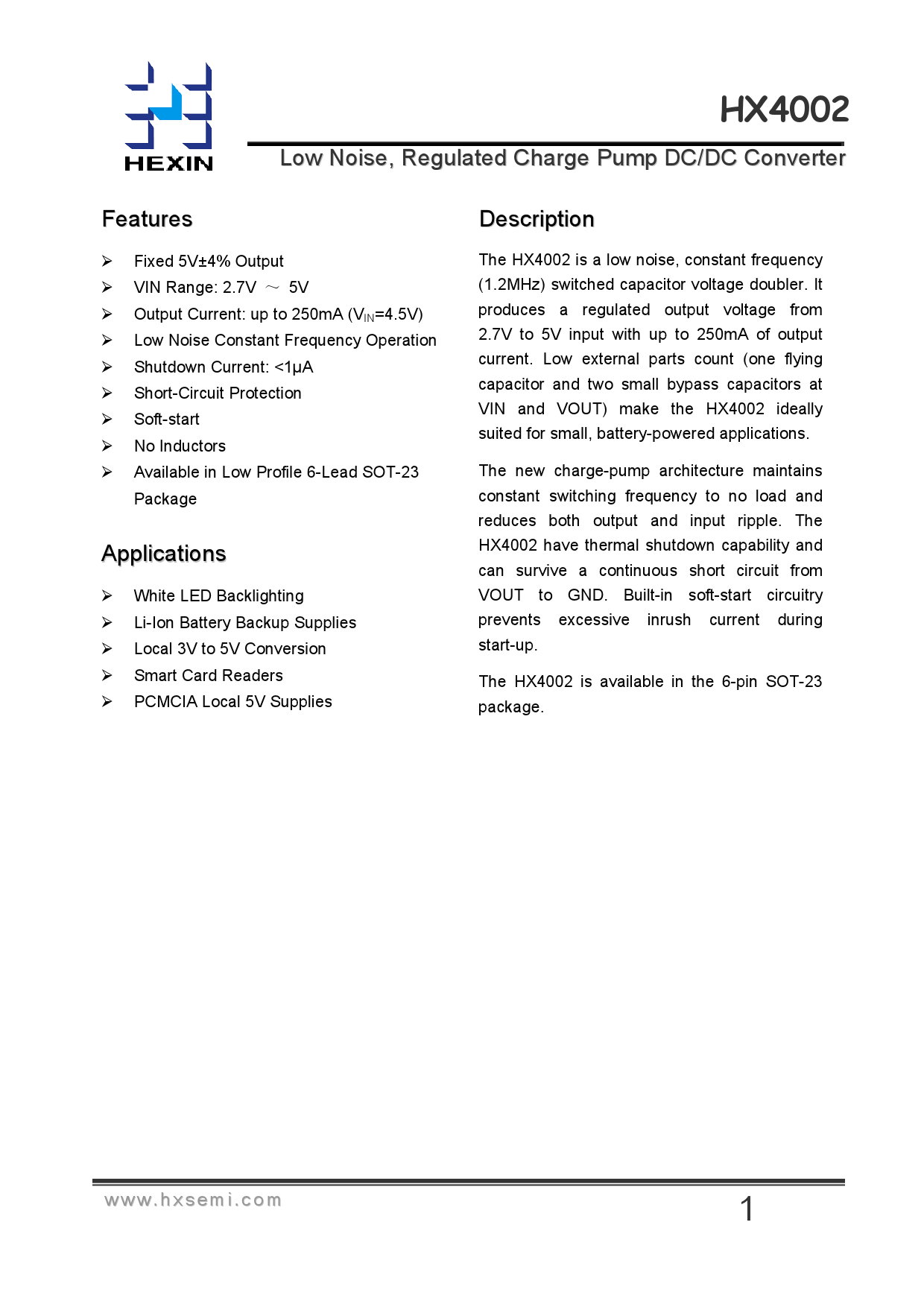 HX4002-MFC_（HEXIN(禾芯微)）HX4002-MFC中文资料_价格_PDF手册-立创电子商城