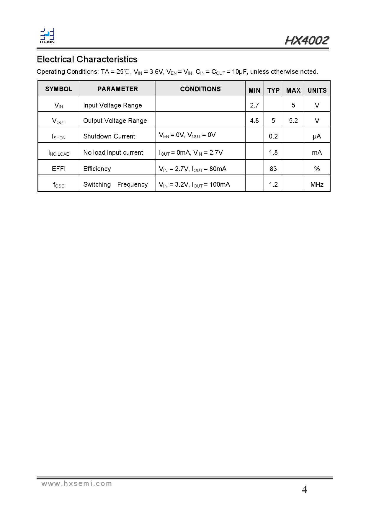 HX4002-MFC_（HEXIN(禾芯微)）HX4002-MFC中文资料_价格_PDF手册-立创电子商城
