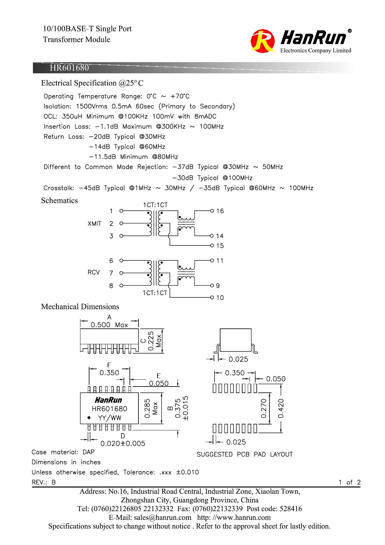 HR601680_（HANRUN(汉仁)）HR601680中文资料_价格_PDF手册-立创电子商城