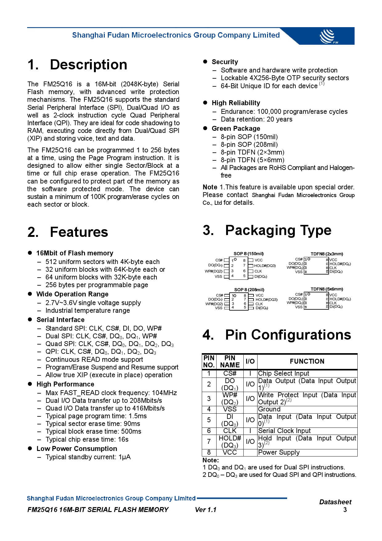 FM25Q16A-SO-T-G_（FM(复旦微)）FM25Q16A-SO-T-G中文资料_价格_PDF手册-立创电子商城