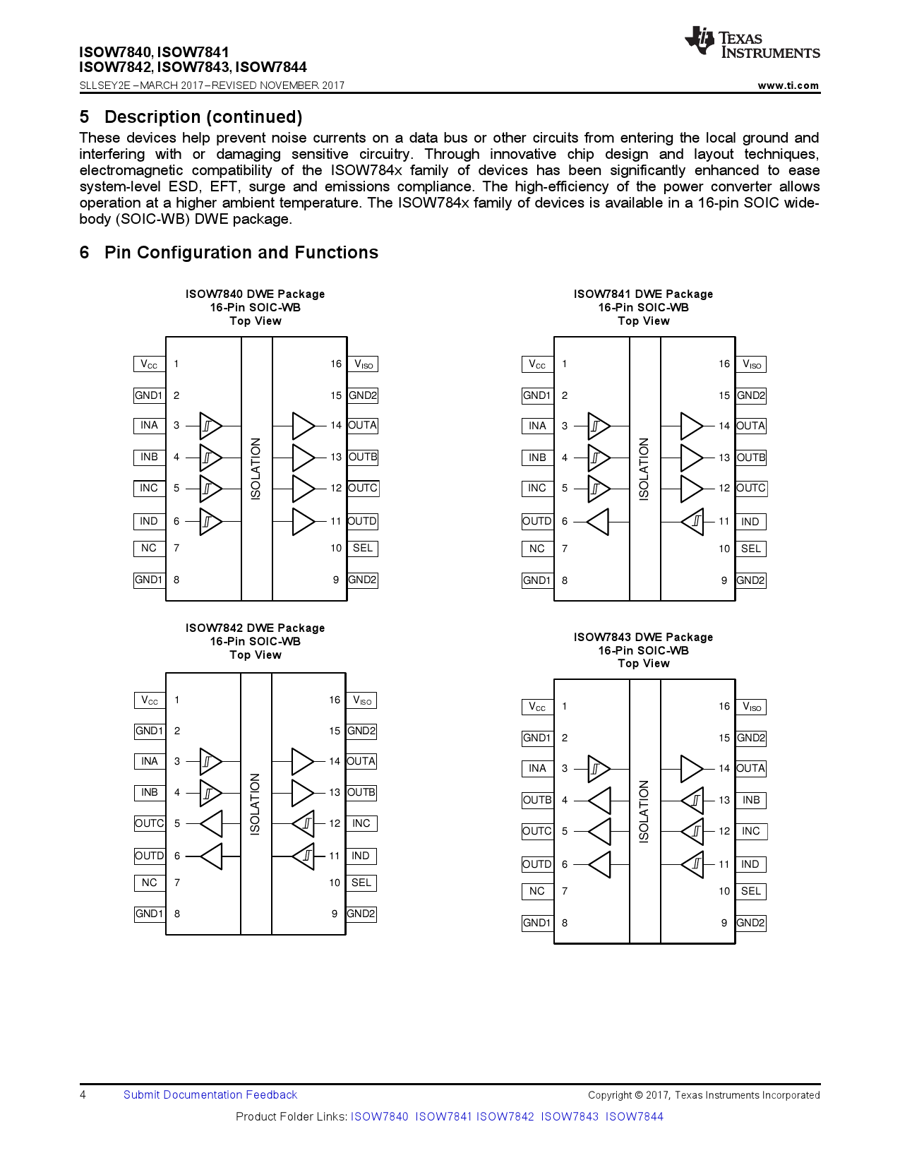 ISOW7841DWER_（TI(德州仪器)）ISOW7841DWER中文资料_价格_PDF手册-立创电子商城