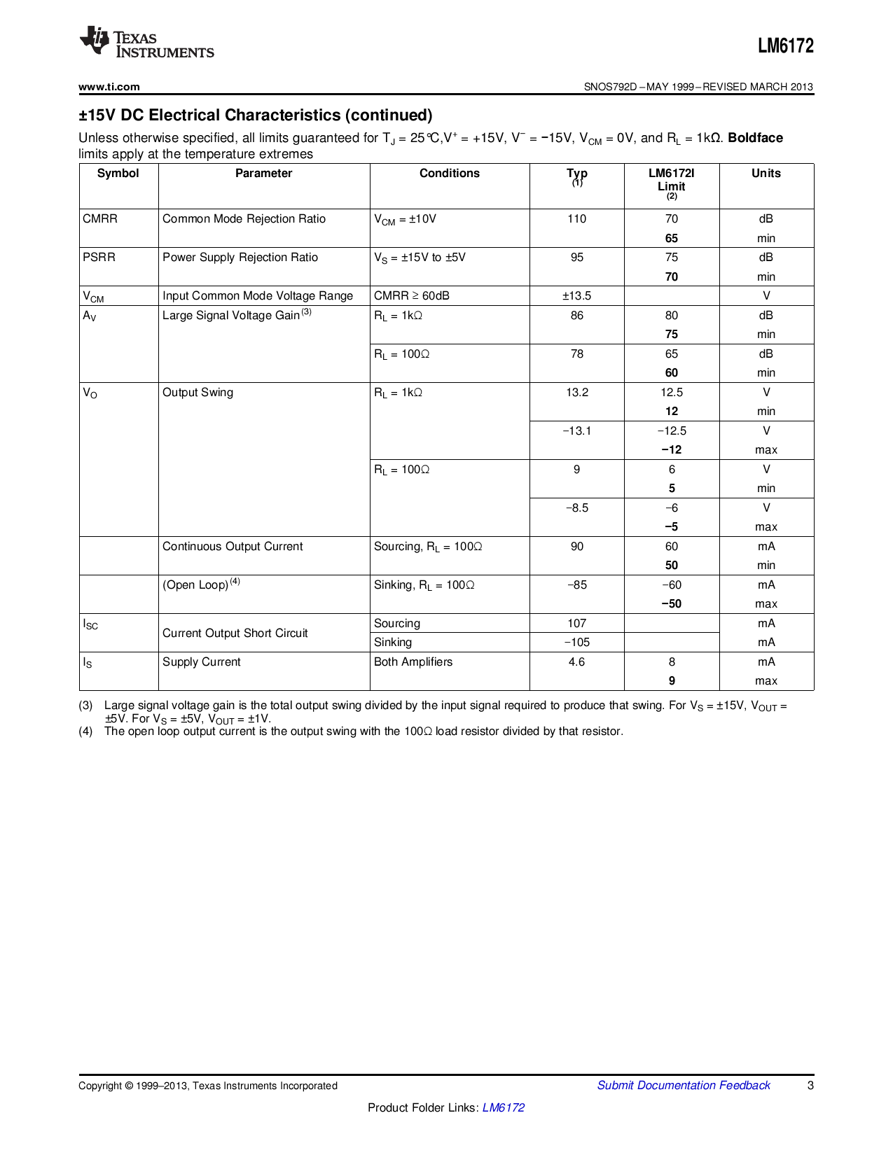 LM6172IMX/NOPB_（TI(德州仪器)）LM6172IMX/NOPB中文资料_价格_PDF手册-立创电子商城