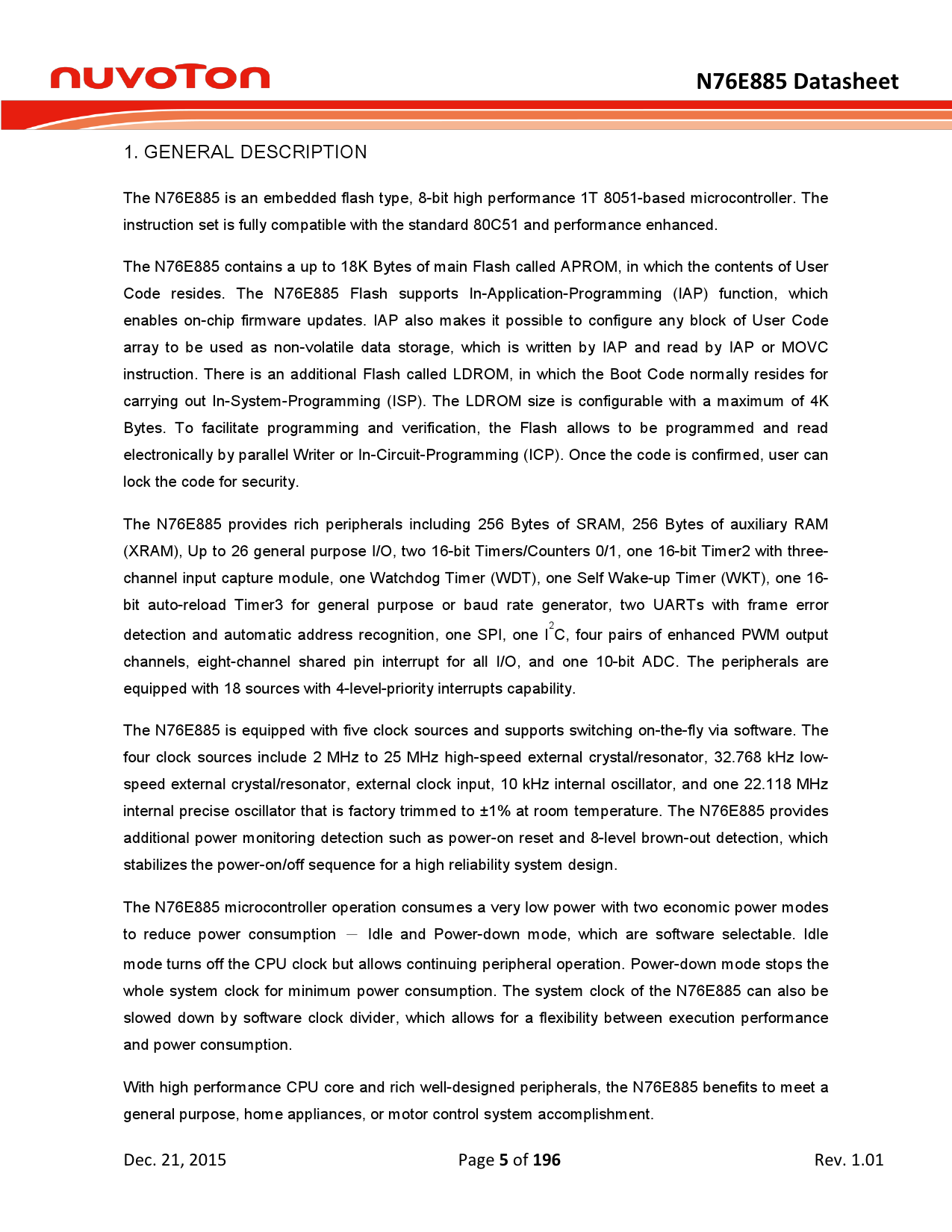 N76E885AT20_（NUVOTON(新唐)）N76E885AT20中文资料_价格_PDF手册-立创电子商城