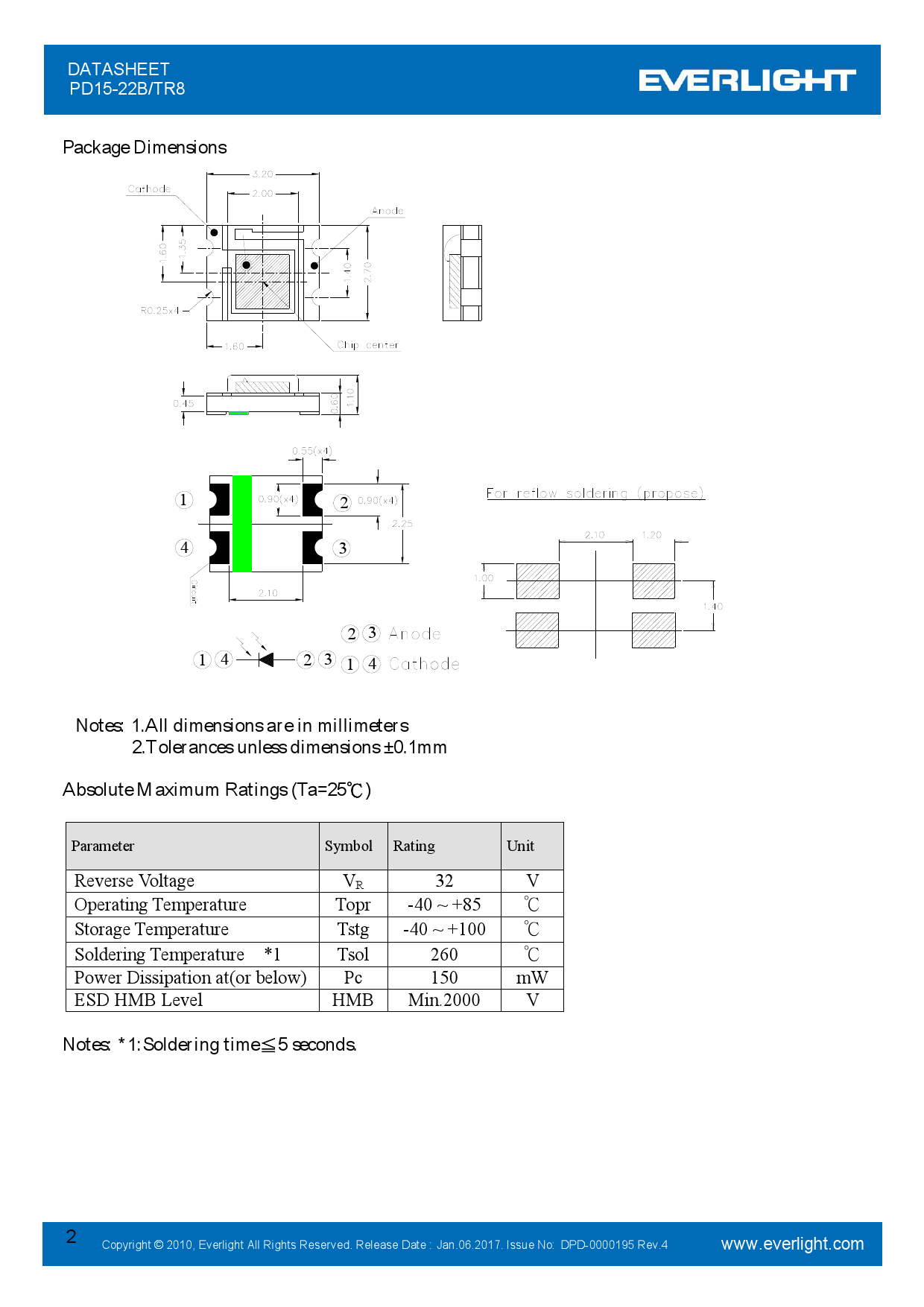 PD15-22B/TR8_（EVERLIGHT(亿光)）PD15-22B/TR8中文资料_价格_PDF手册-立创电子商城