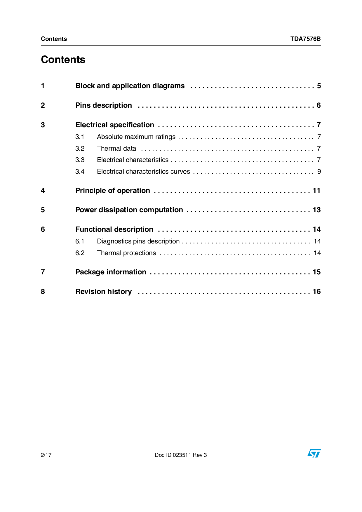 TDA7576B_（ST(意法半导体)）TDA7576B中文资料_价格_PDF手册-立创电子商城