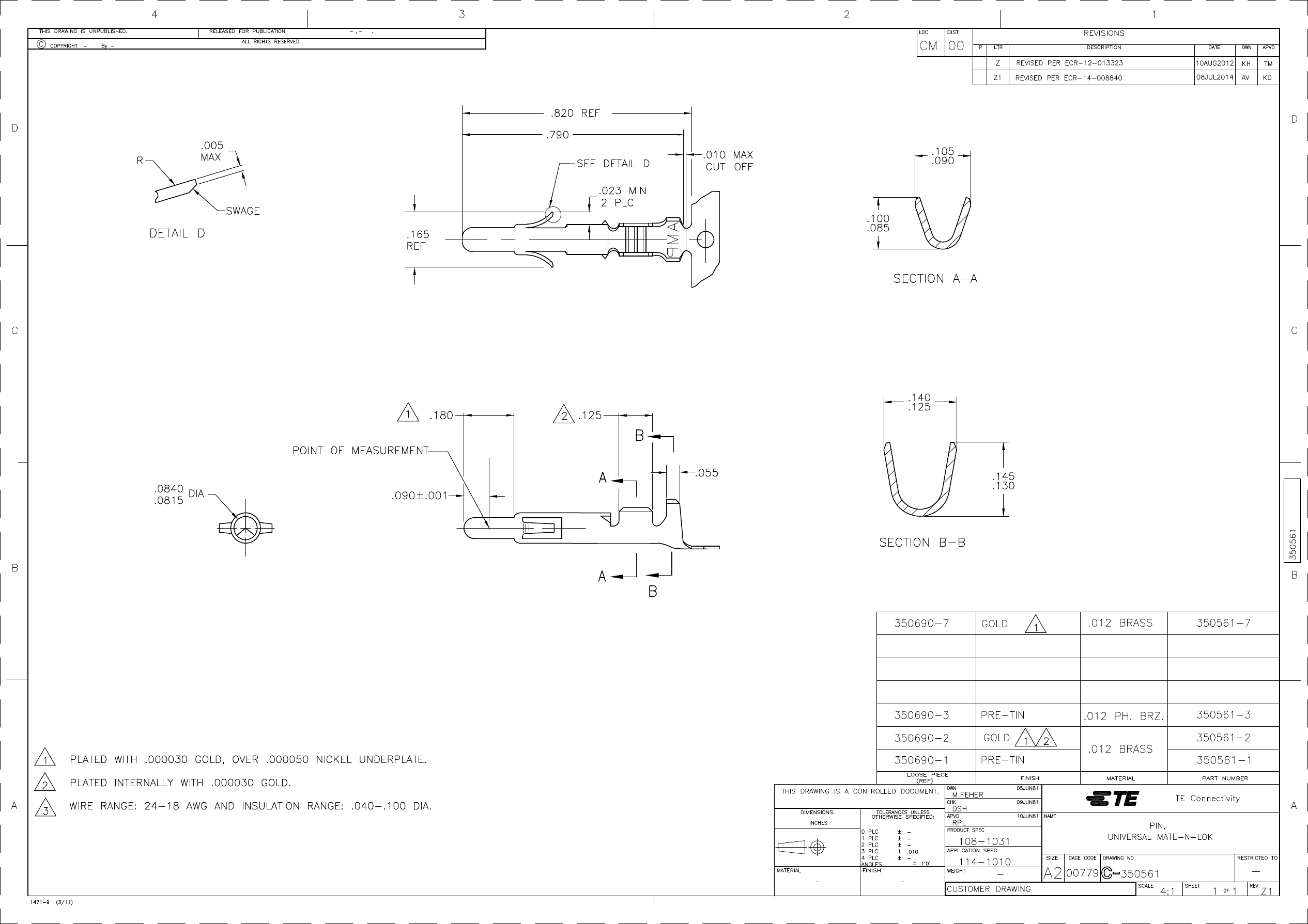 350561-1_（TE Connectivity(美国泰科)）350561-1中文资料_价格_PDF手册-立创电子商城