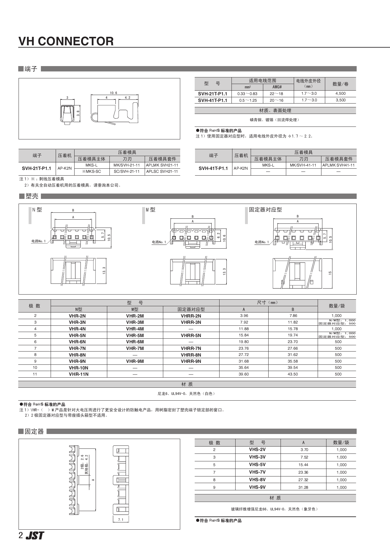 B3P5-VH(LF)(SN)_（JST）B3P5-VH(LF)(SN)中文资料_价格_PDF手册-立创电子商城